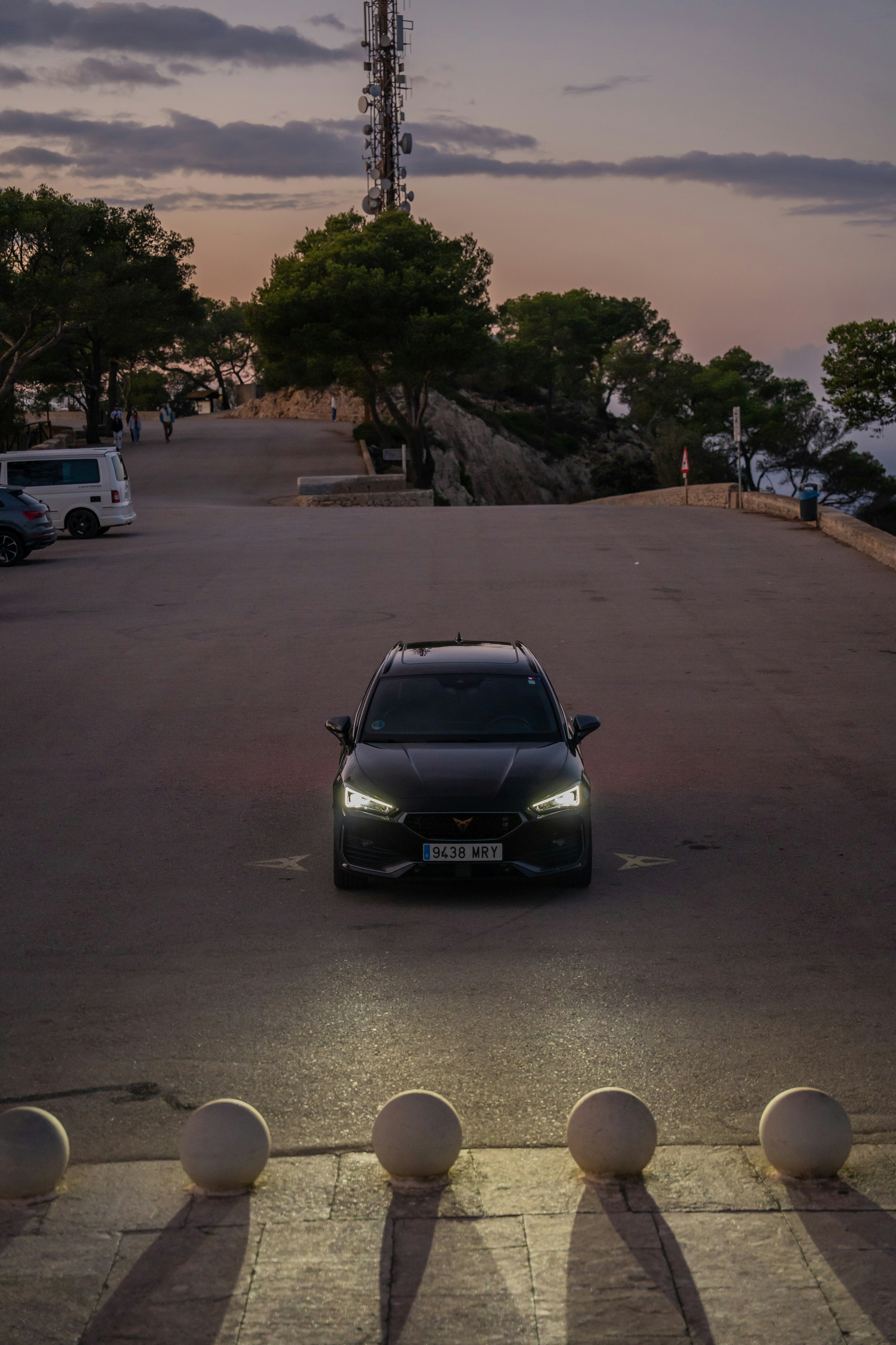 Midnight Drive at the Cliff's Edge