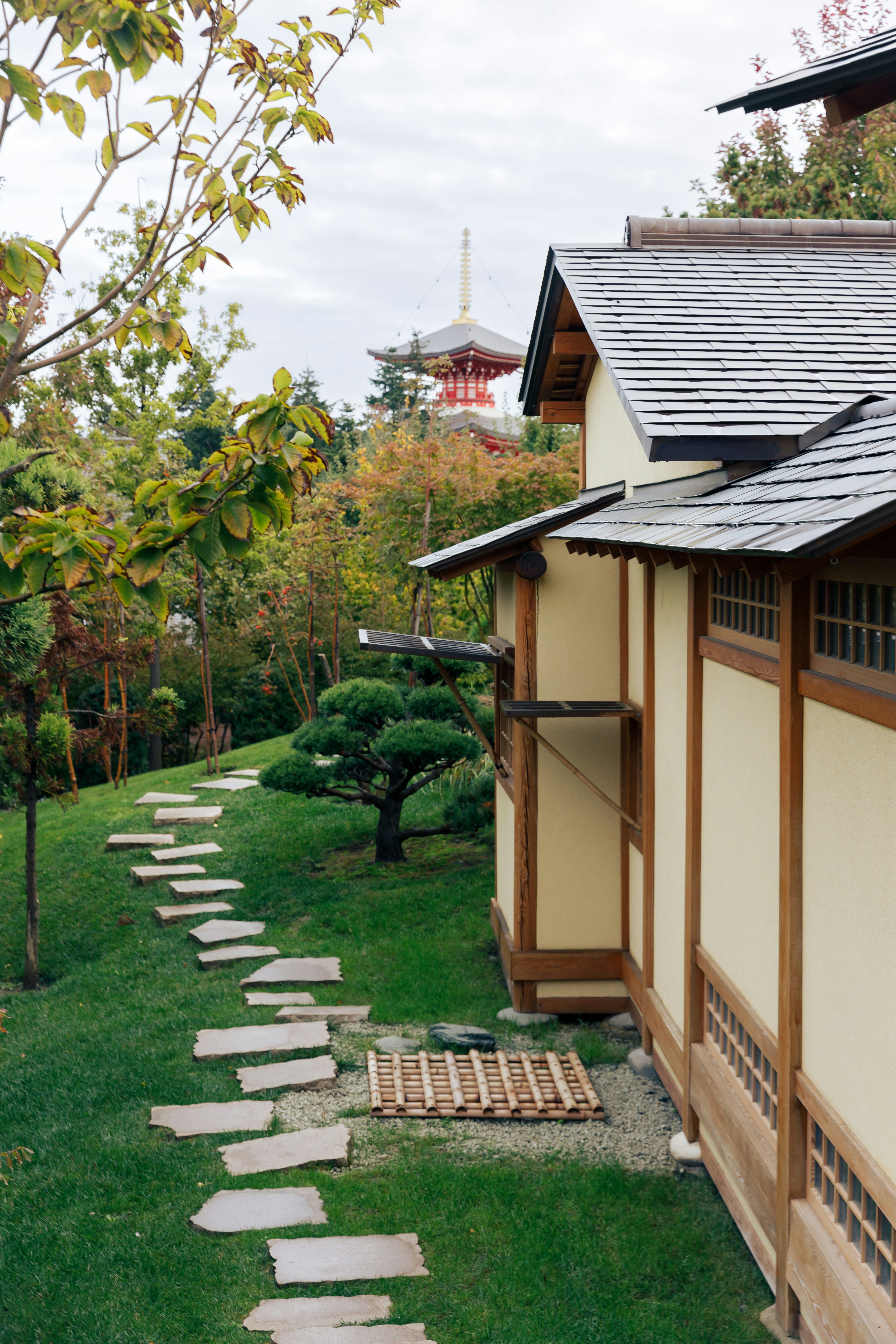Zen Pathway: Stone Steps Leading to a Tranquil Temple Garden