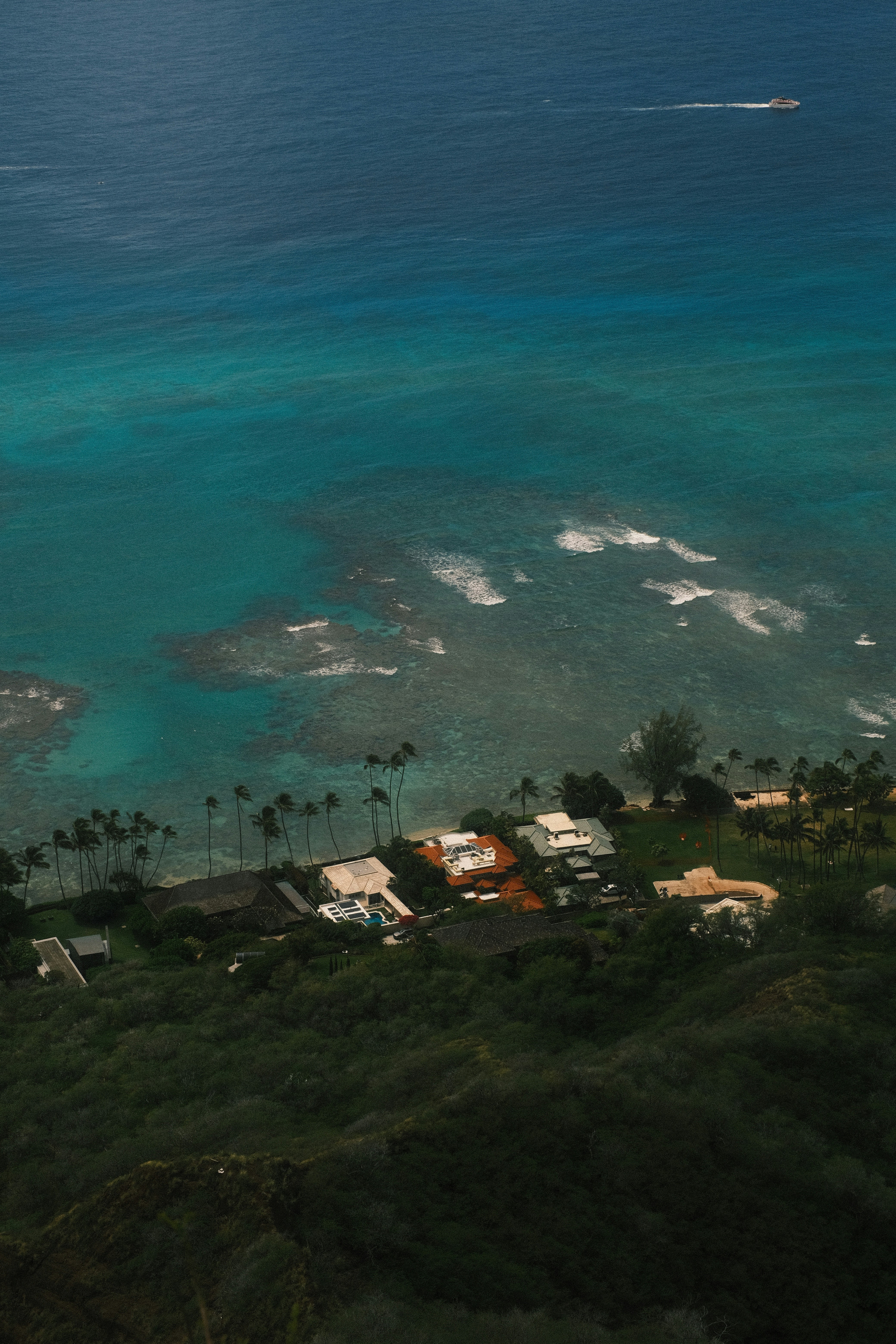 Coastal Village Nestled Along Turquoise Shallows