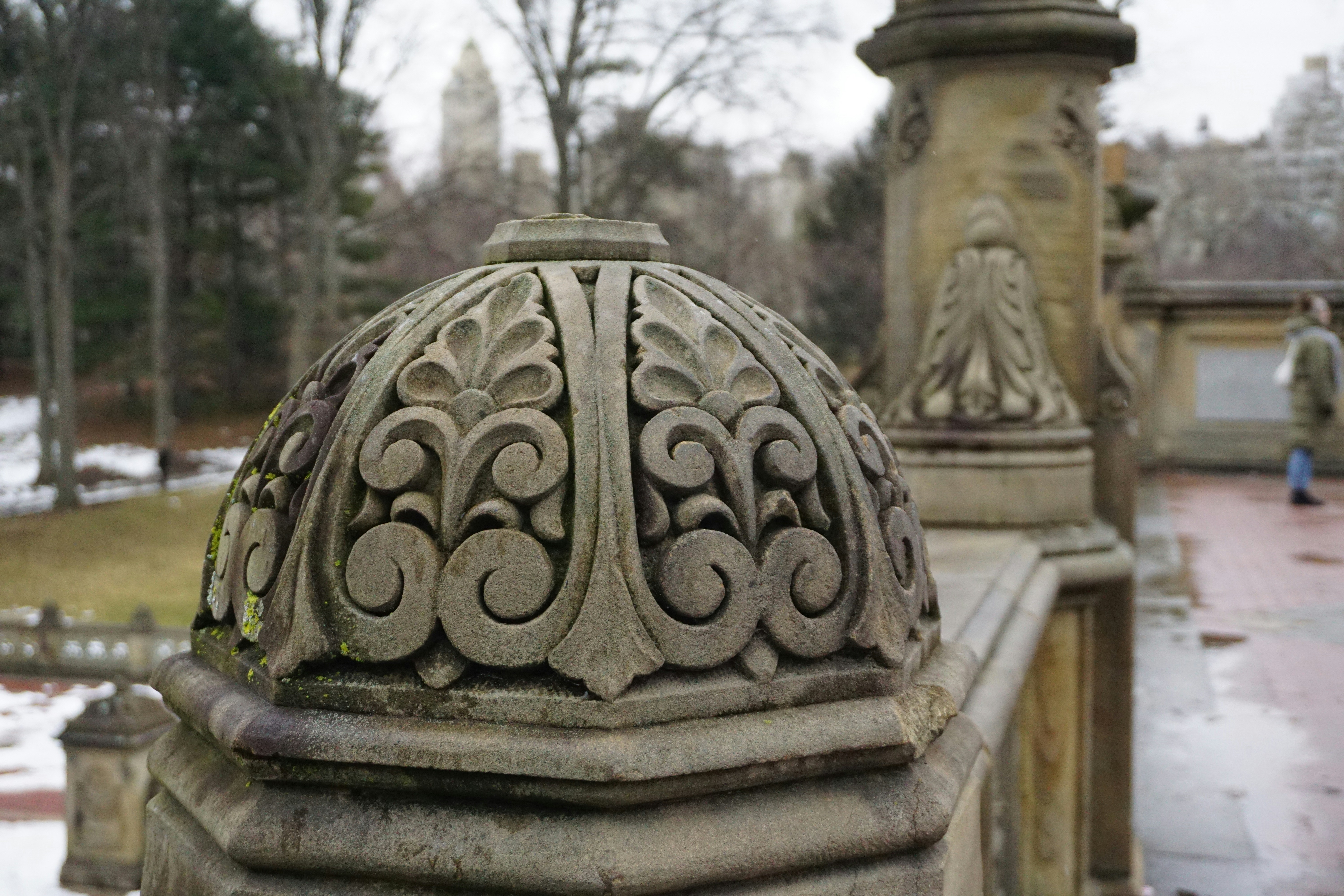 Weathered Finial: Carved Ornament Leading the Path