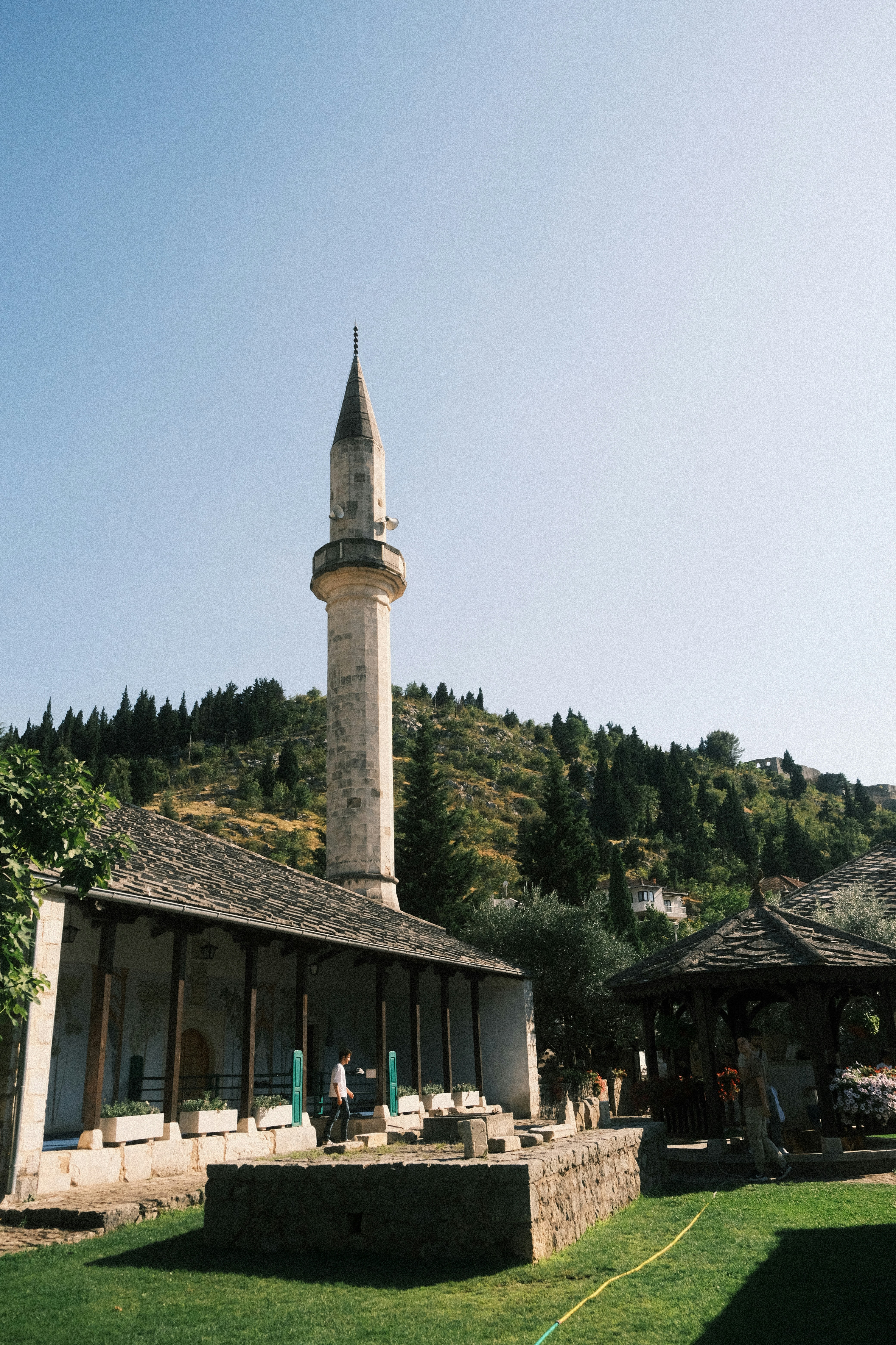 Stone Minaret Under Clear Sky