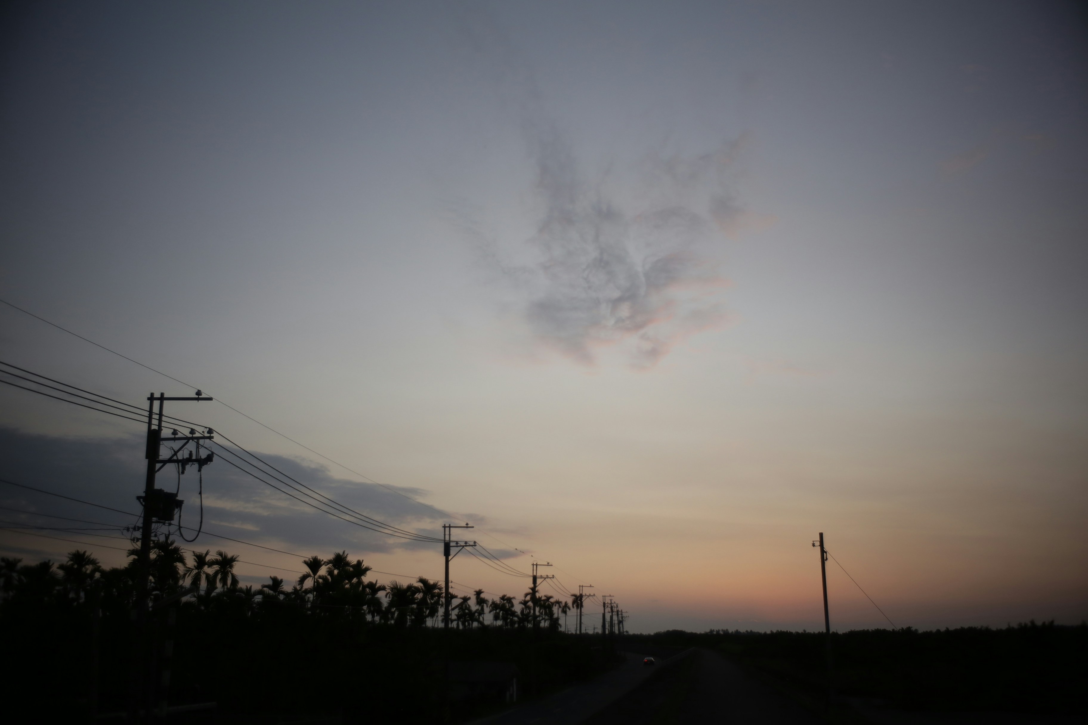 Dusk Road Veil: Horizon Lines and Quiet Power Lines