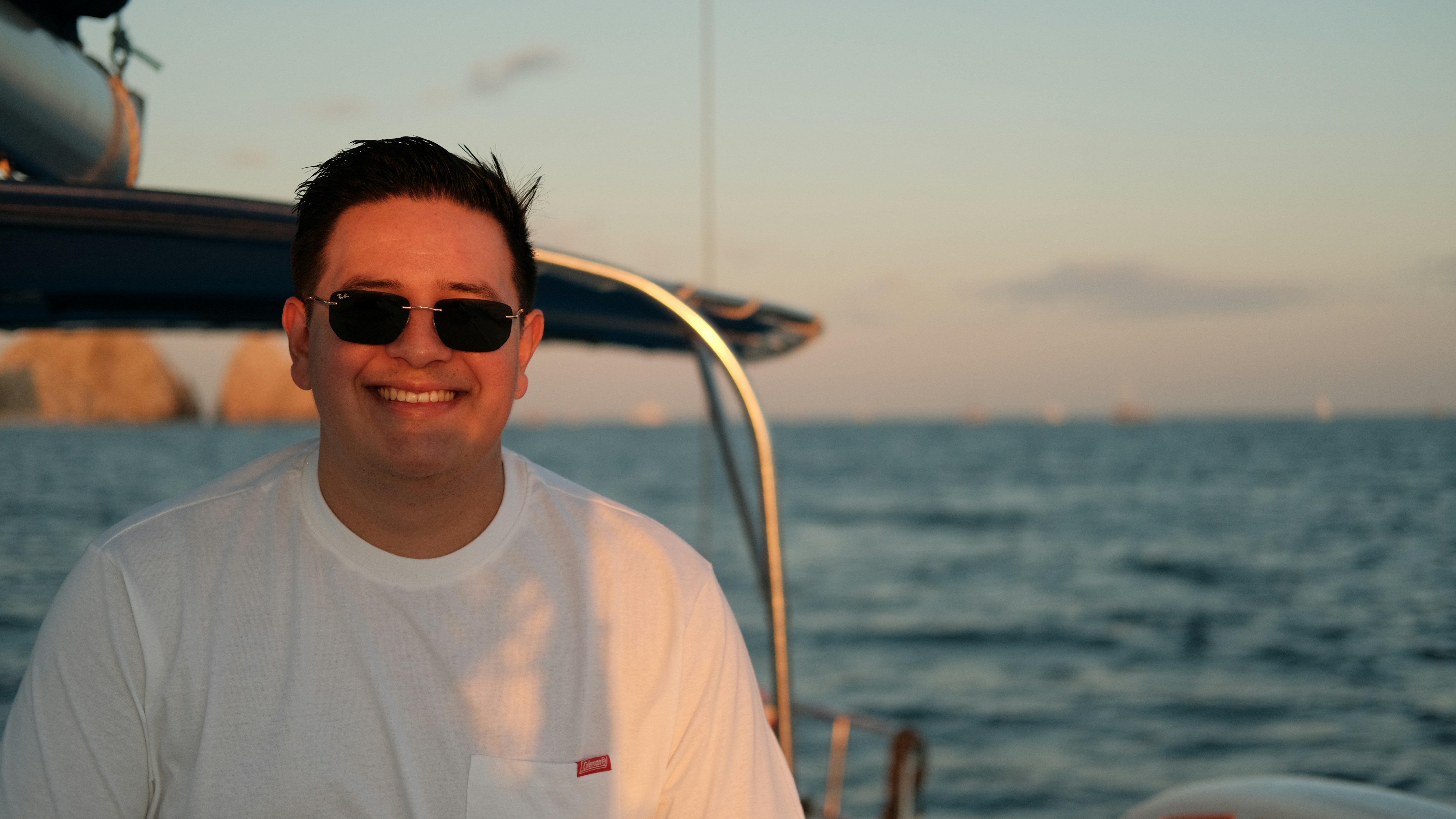 Sunlit Smiles Aboard Calm Seas