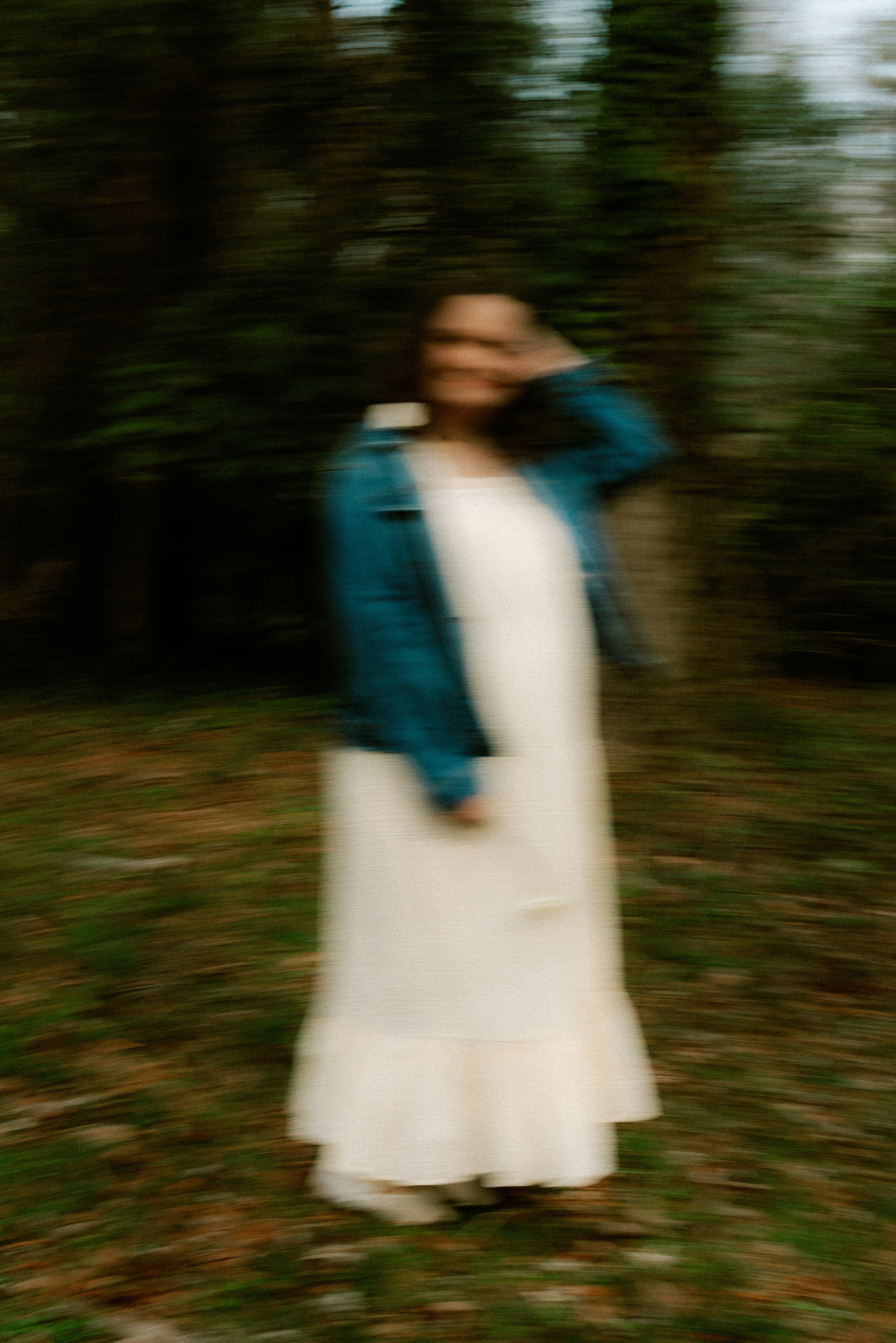 Blurry Portrait in a Forest Clearing