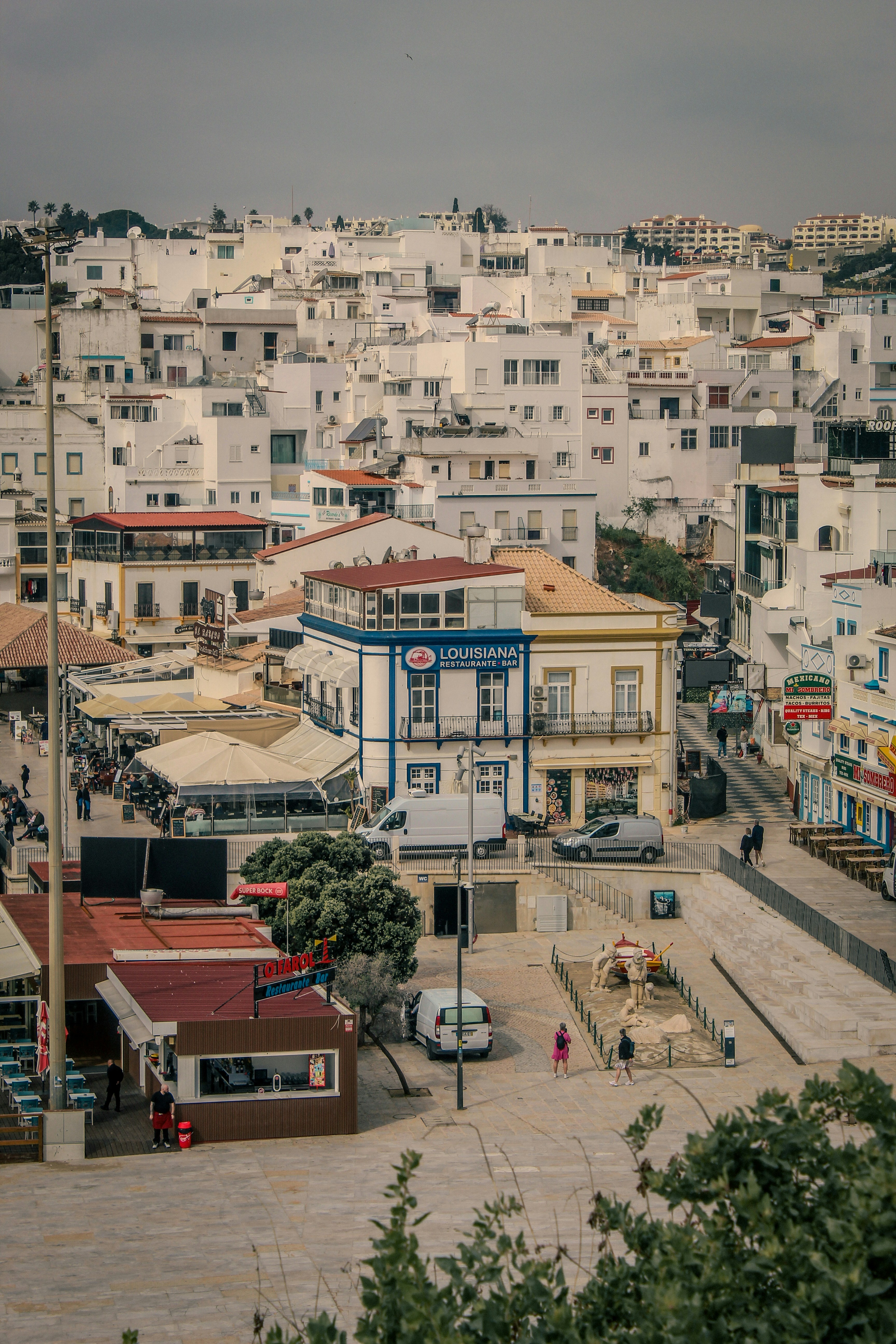 Terraced white townscape under a quiet sky