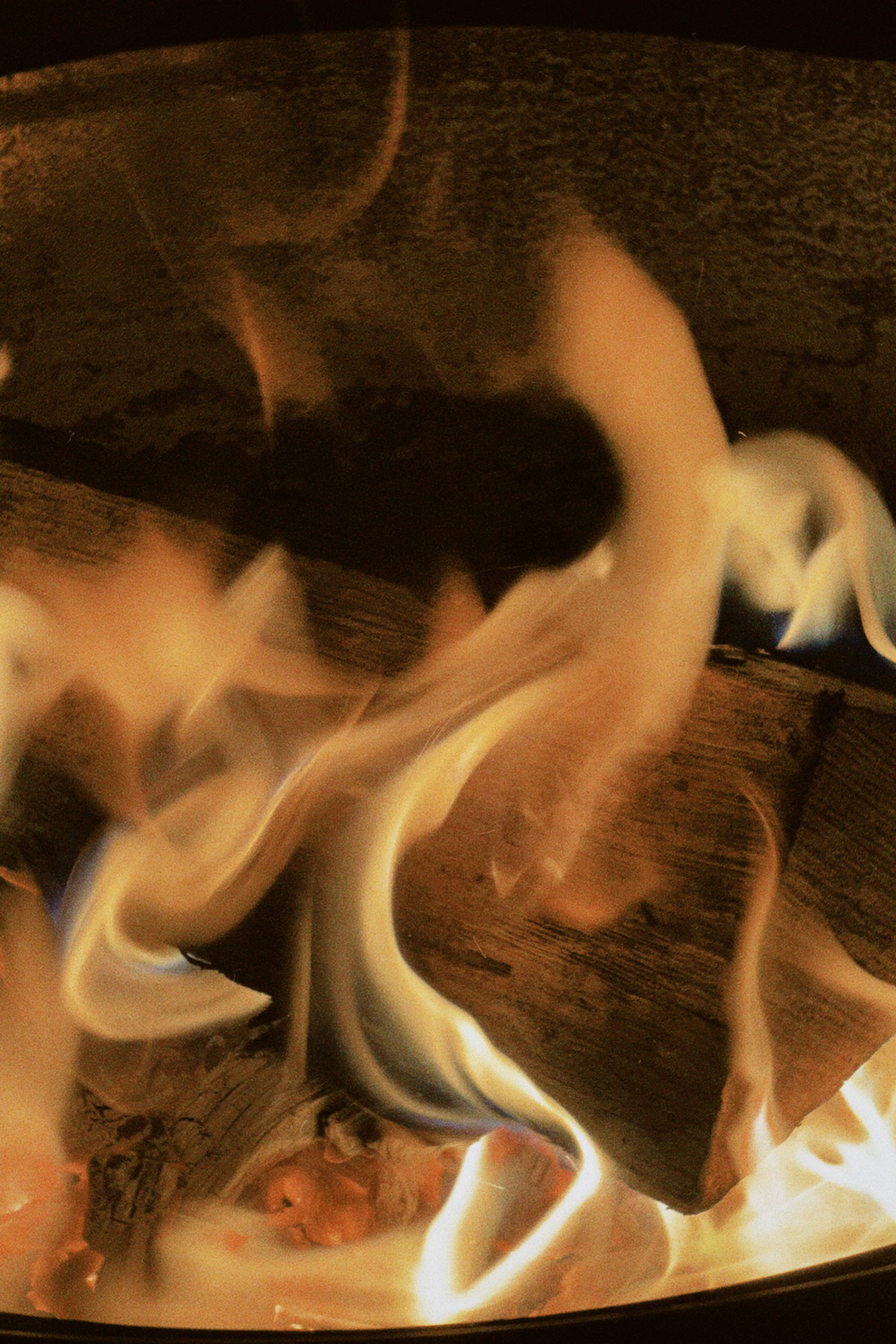 Flames on Wood: Abstract Inferno