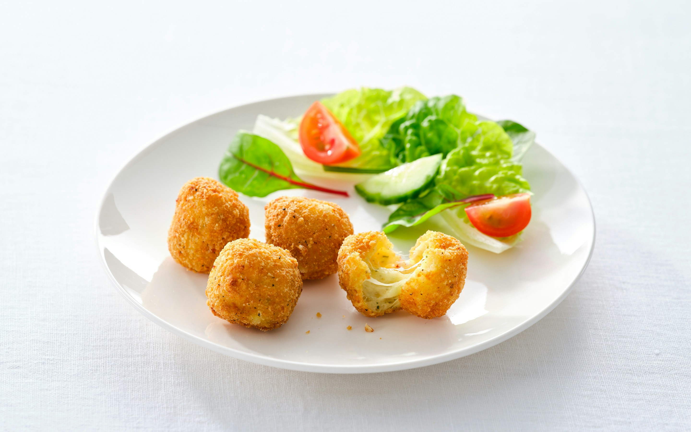 Crispy Gougere Moments on a Fresh Salad