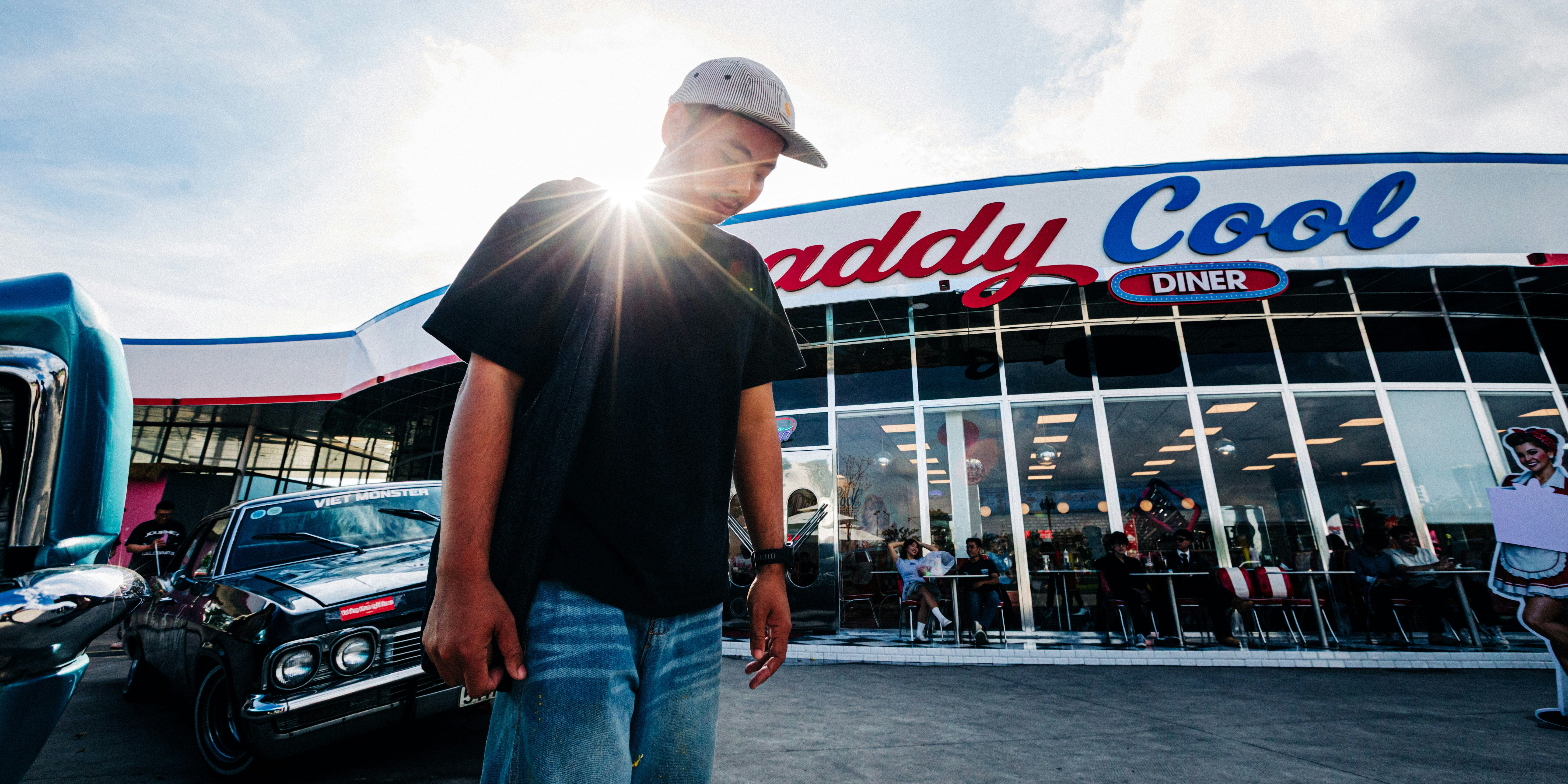Sunburst Over the Diner: A Casual Portrait at Daddys Cool Diner