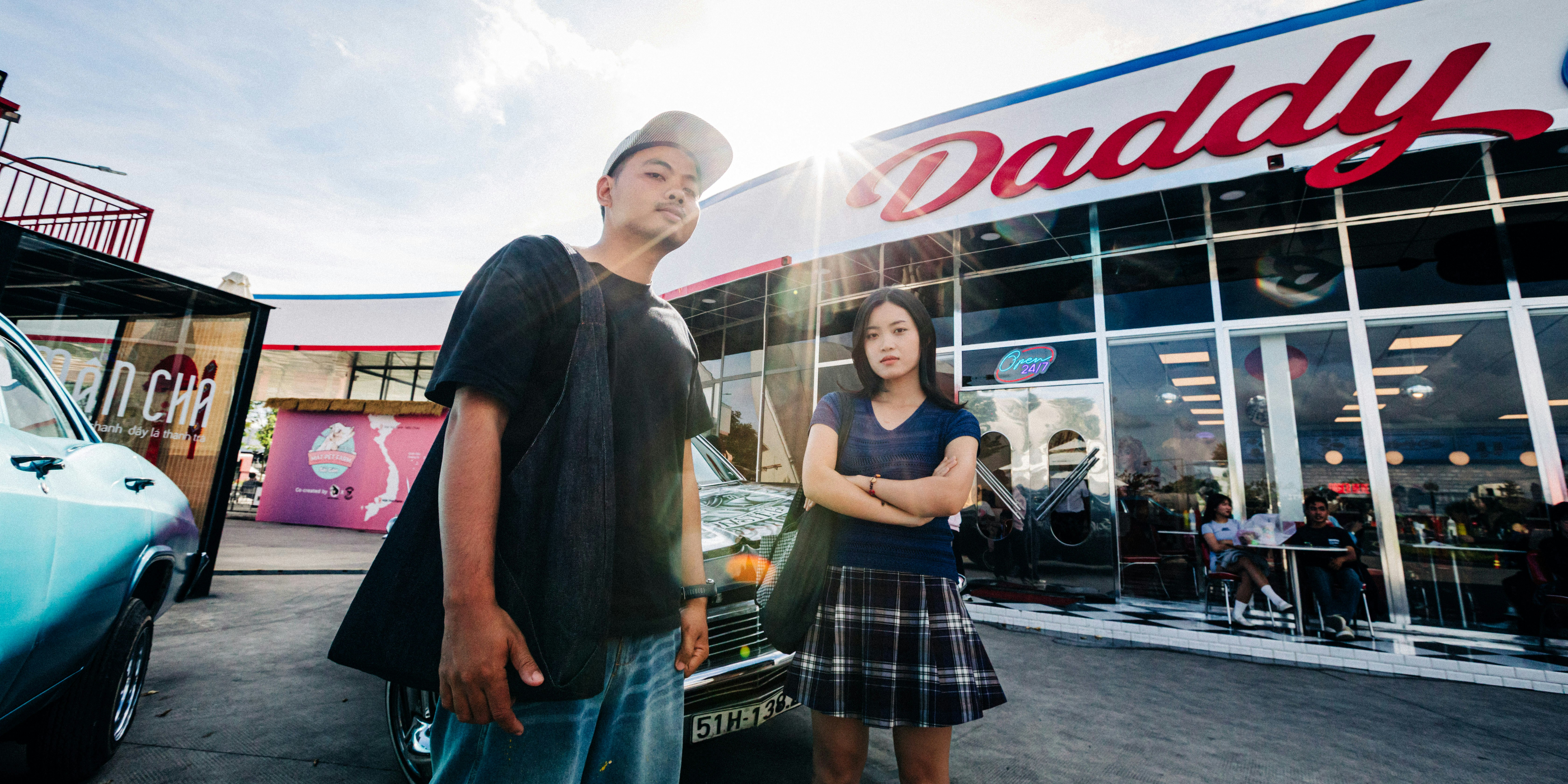 Duo at the Drive-Thru: Quiet Tension Outside the Daddy's Diner