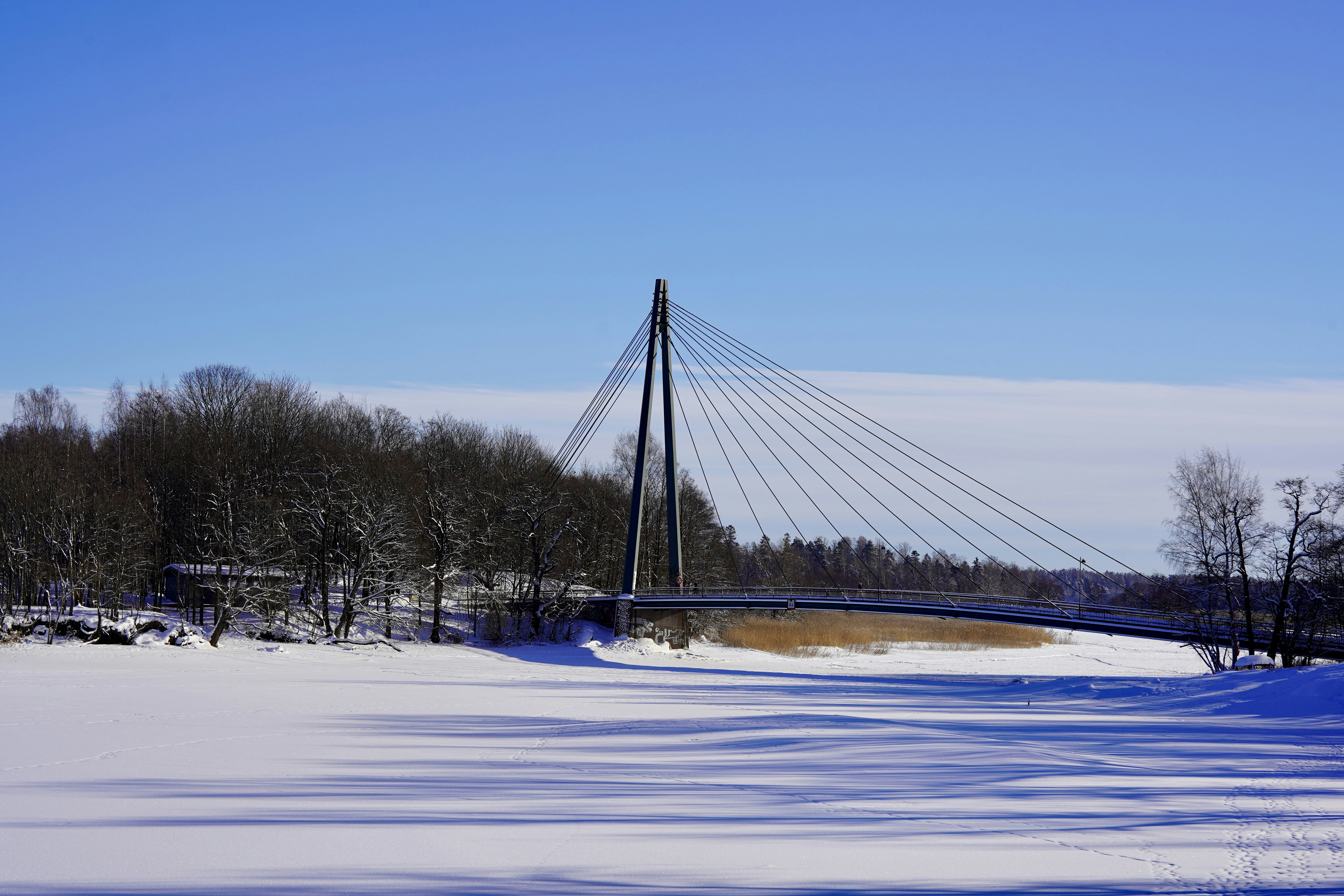 Bridge Helix Across a Snow-Blanketed Bend