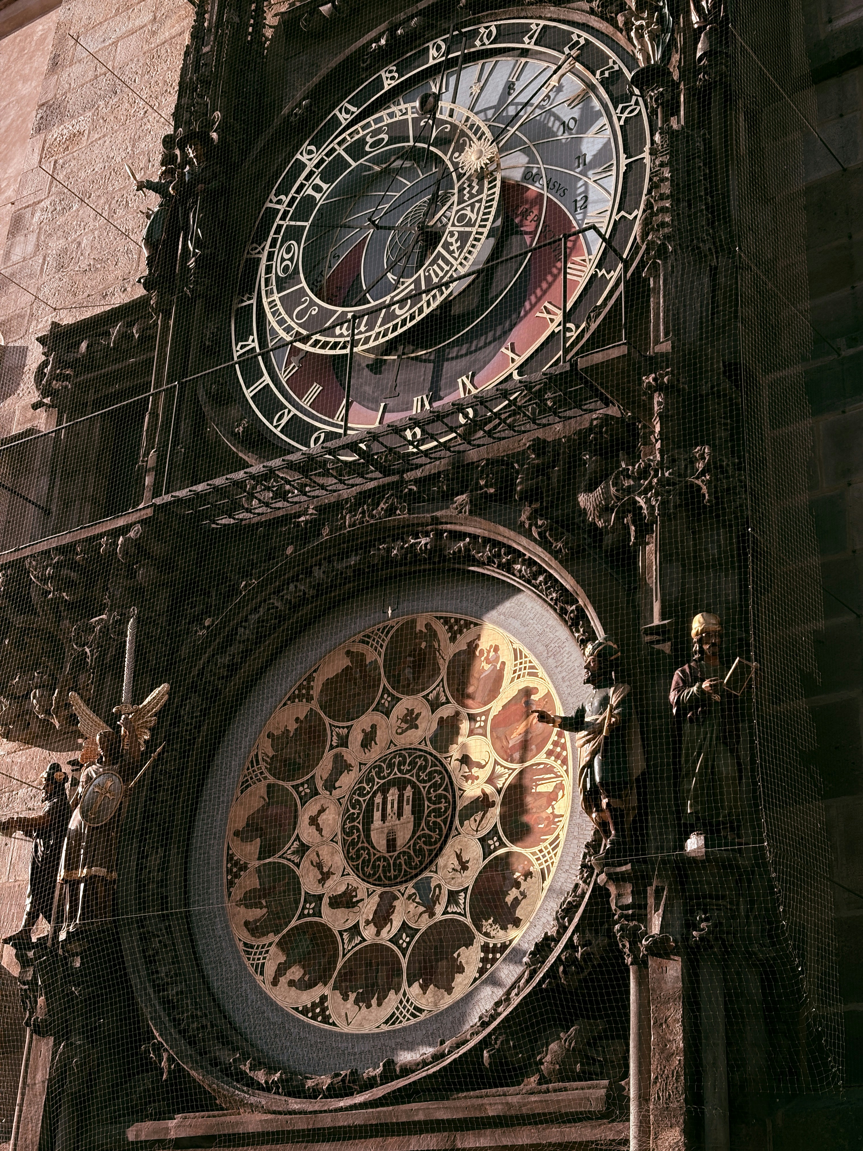 Astronomical Clock Faces: The Prague Orloj in Weathered Detail