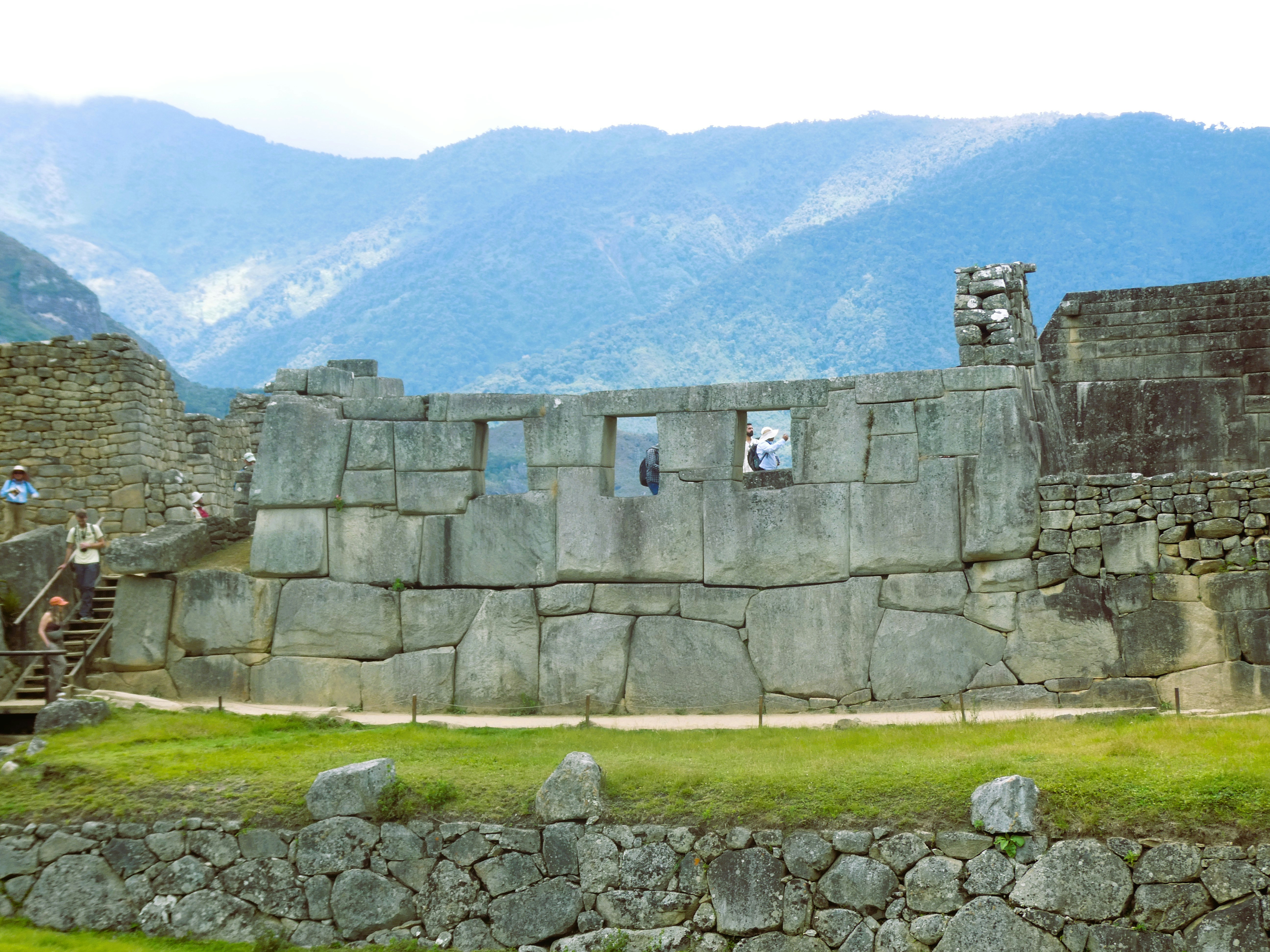 'Lost City of the Incas', Inca citadel of Machu Picchu. Built around 1450 in the Andes mountains above the Urubamba river valley between two sharp peaks. The terraces of Machu Picchu were used for the slope stabilization and corn cultivation.