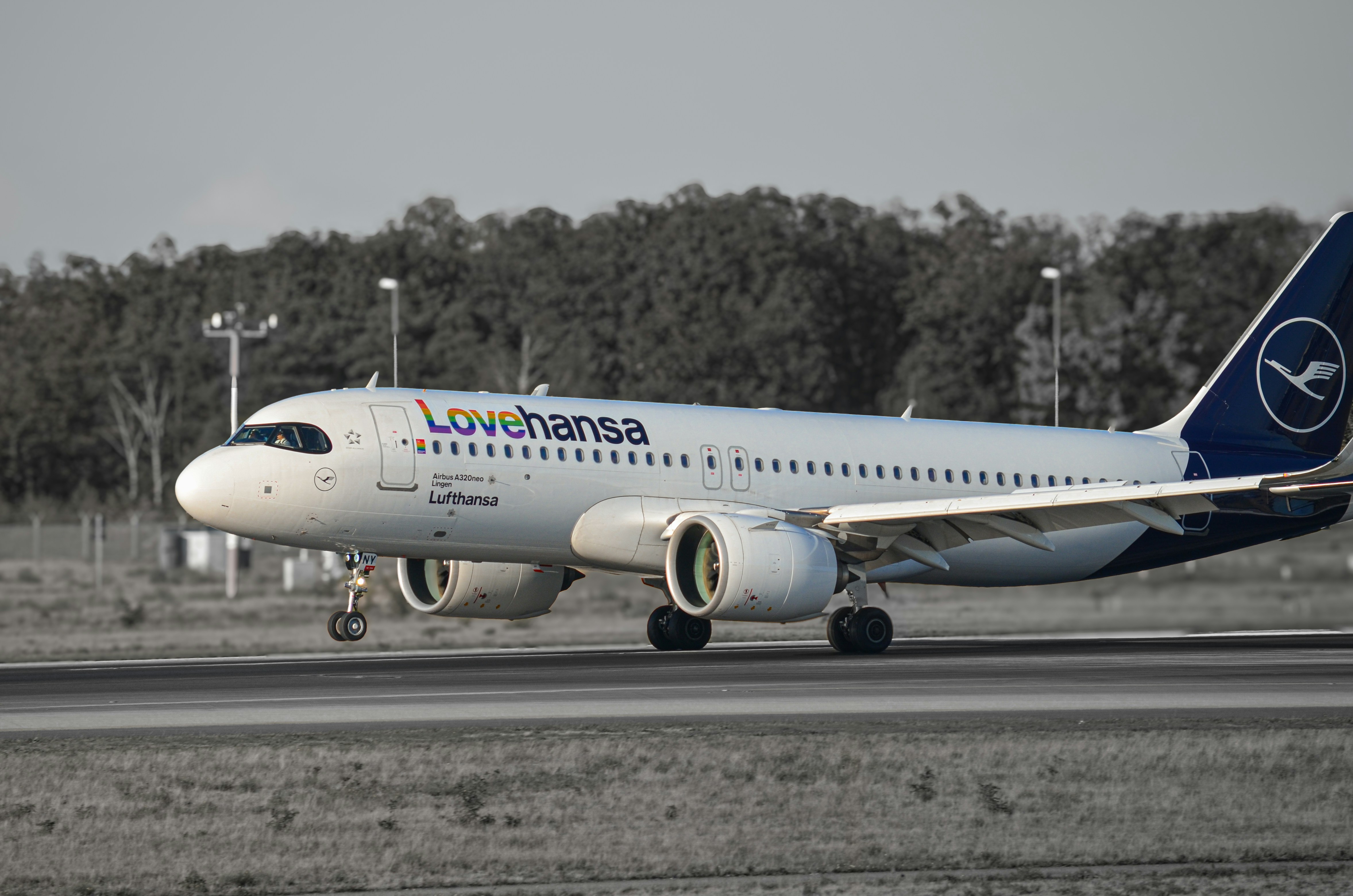 Mid-Field Taxi: An Airbus A320 of Lufthansa Bids Adieu to the Runway