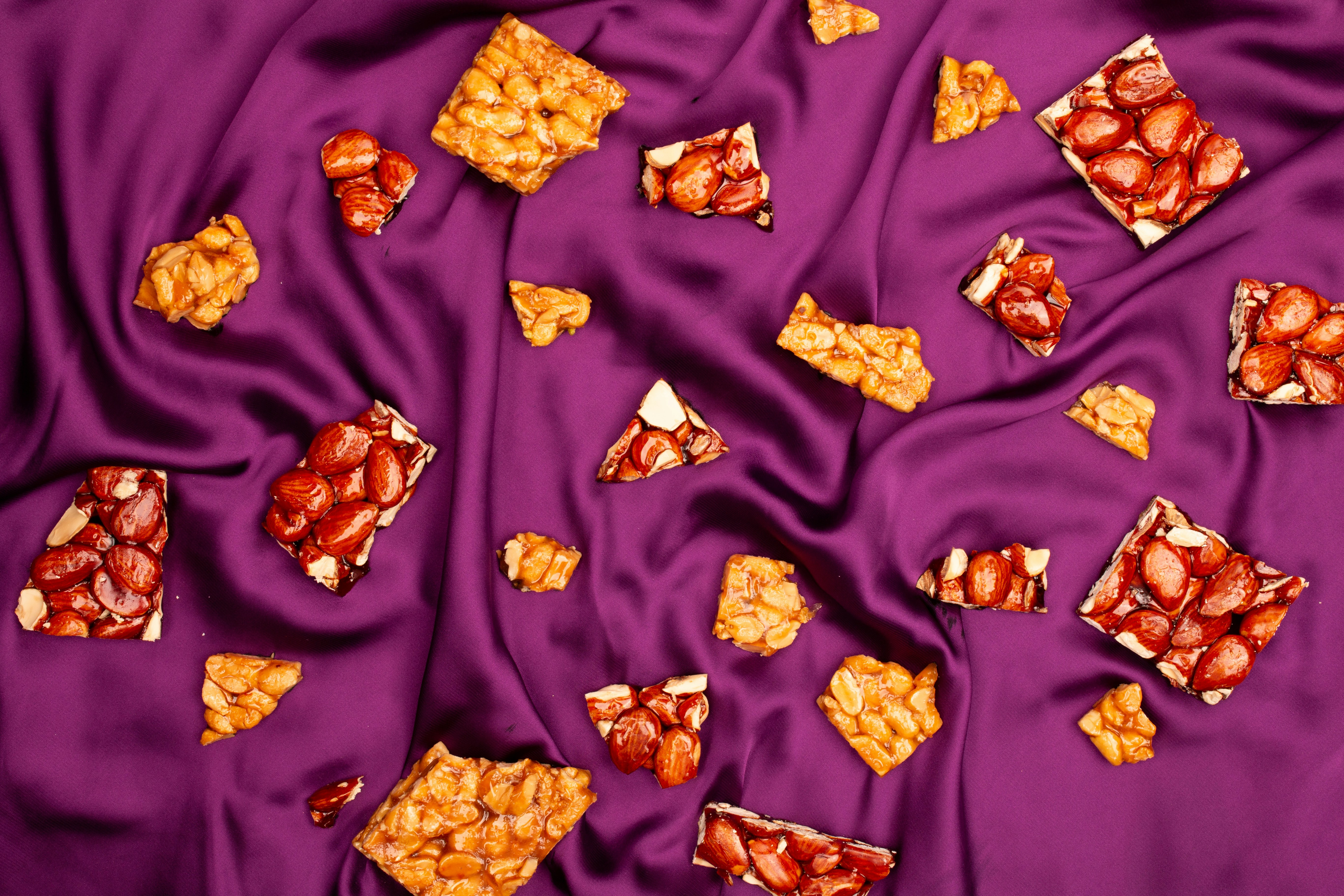 Confetti of Caramel on Velvet Purple