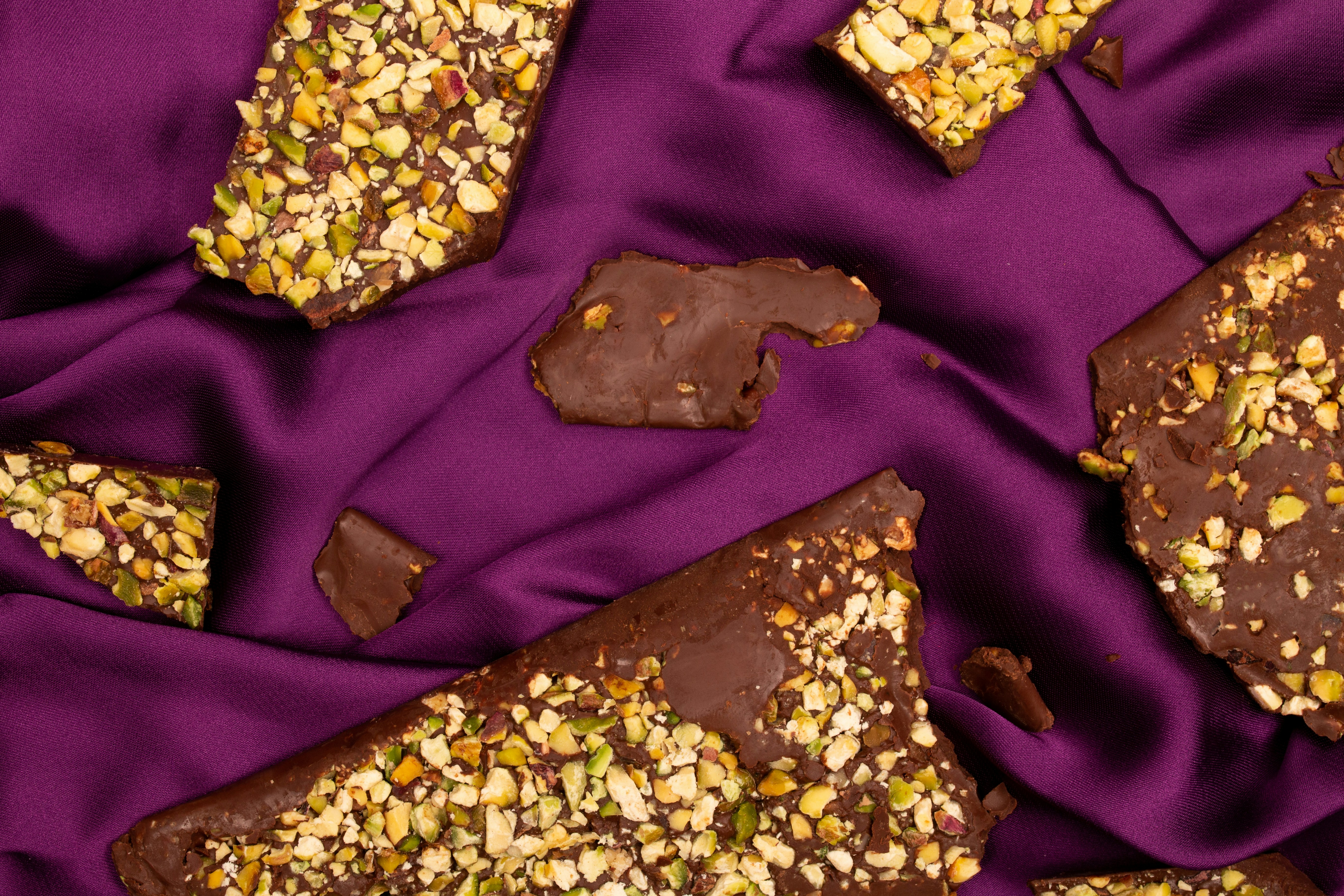 Violet Silk and Chocolate Fragments