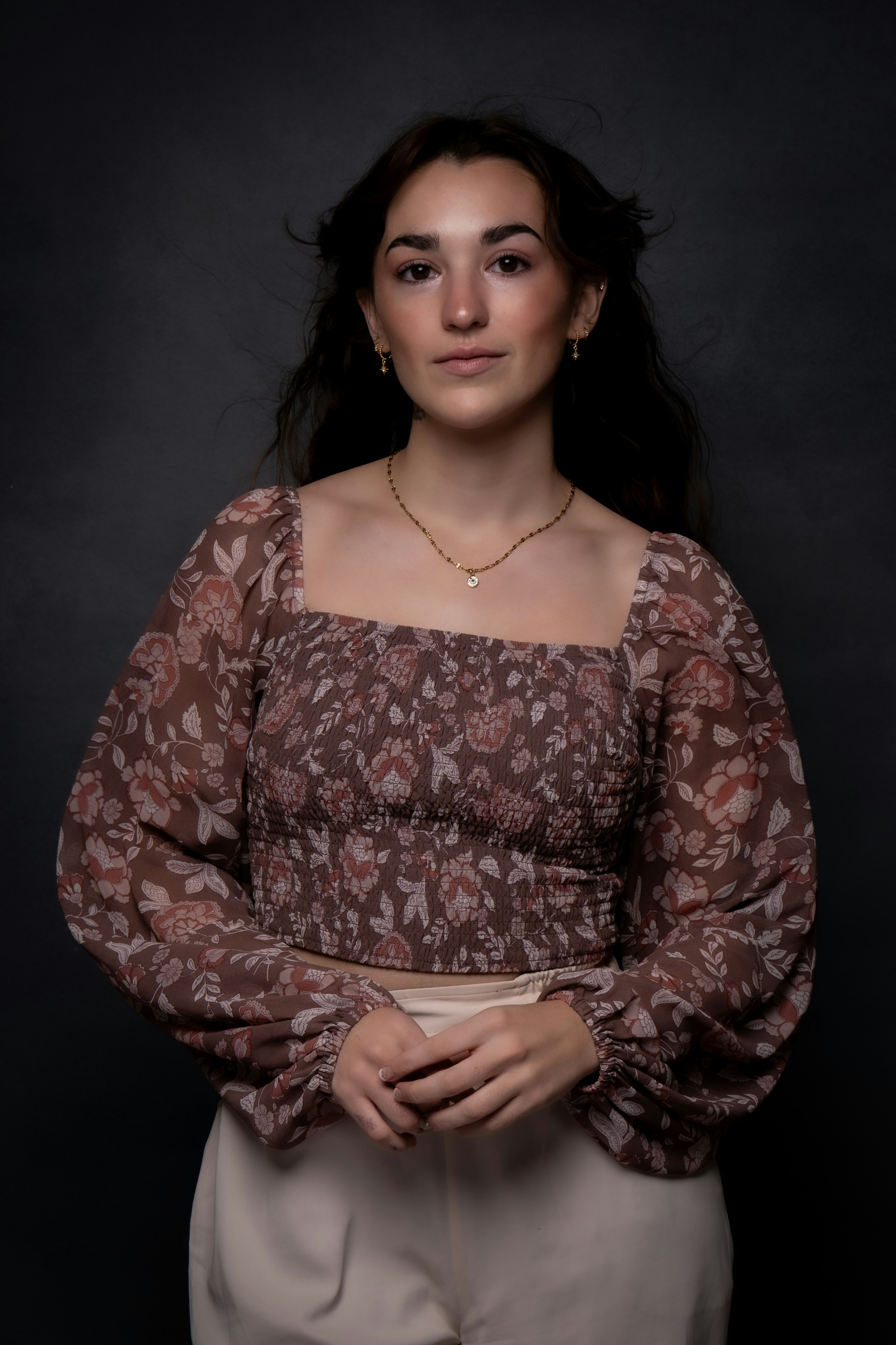 Soft Portrait in Vintage Floral Blouse