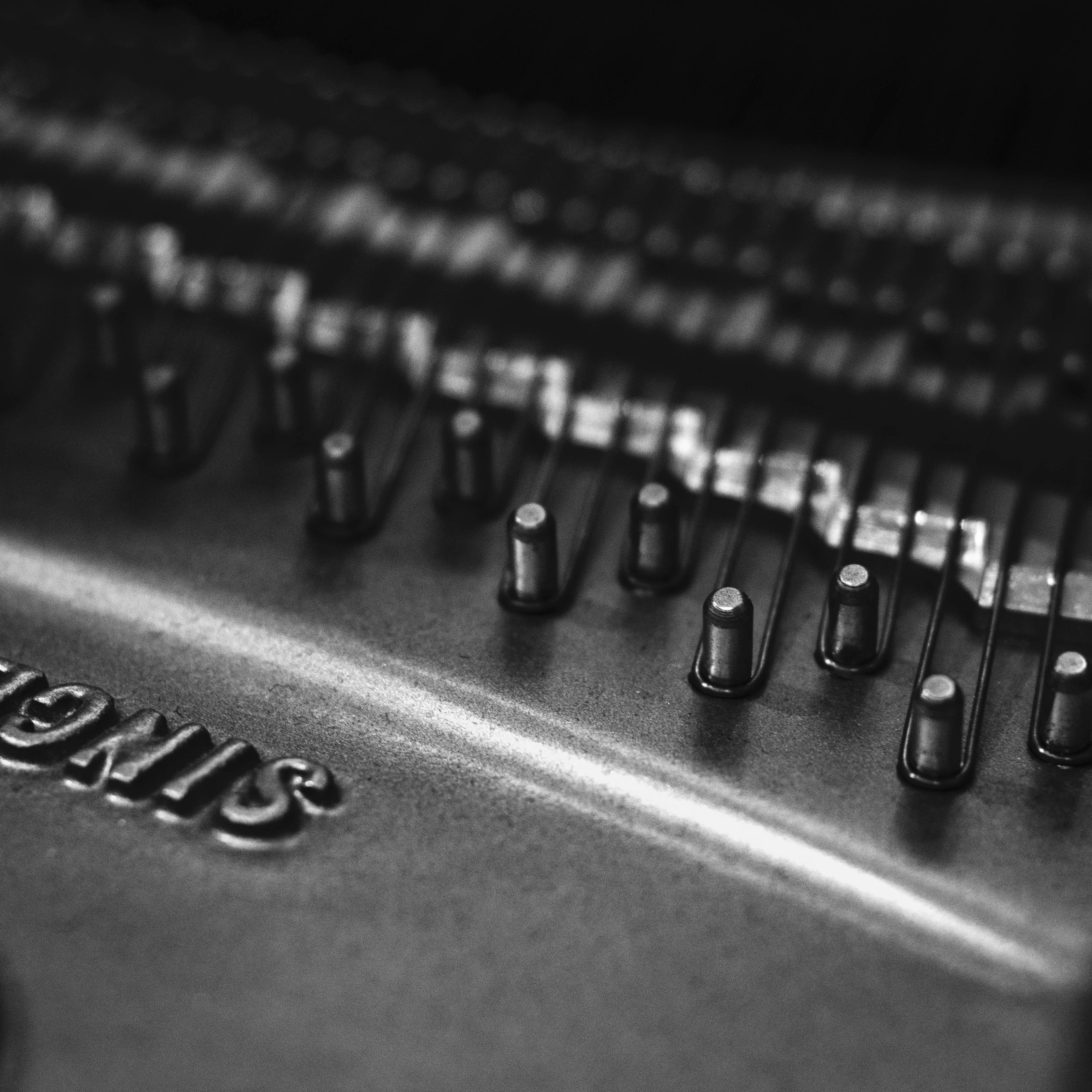 Keybed Close-Up: Chrome Pins and Precision Textures