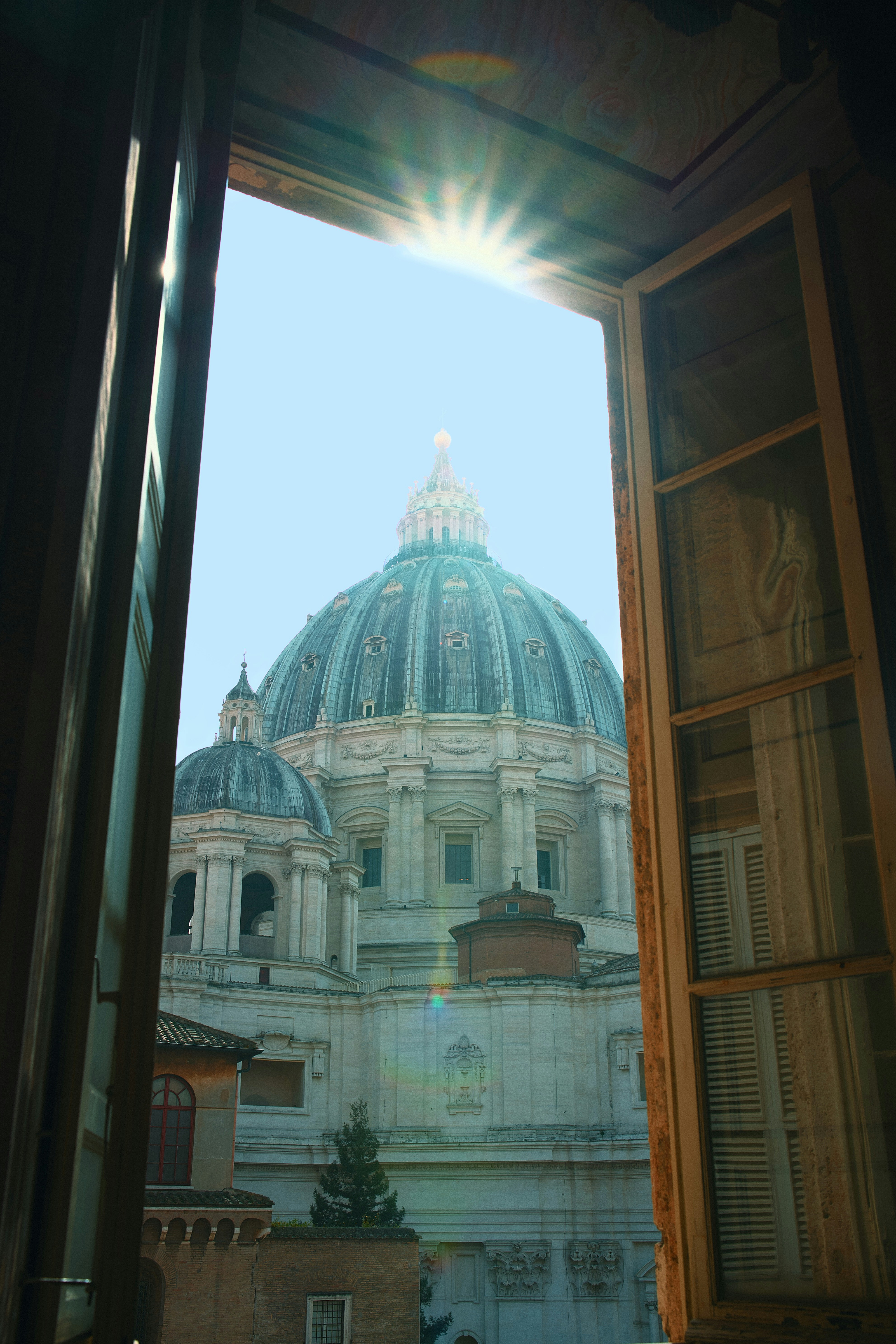 Sunburst over the Dome: Views from a Framed Cathedral Window