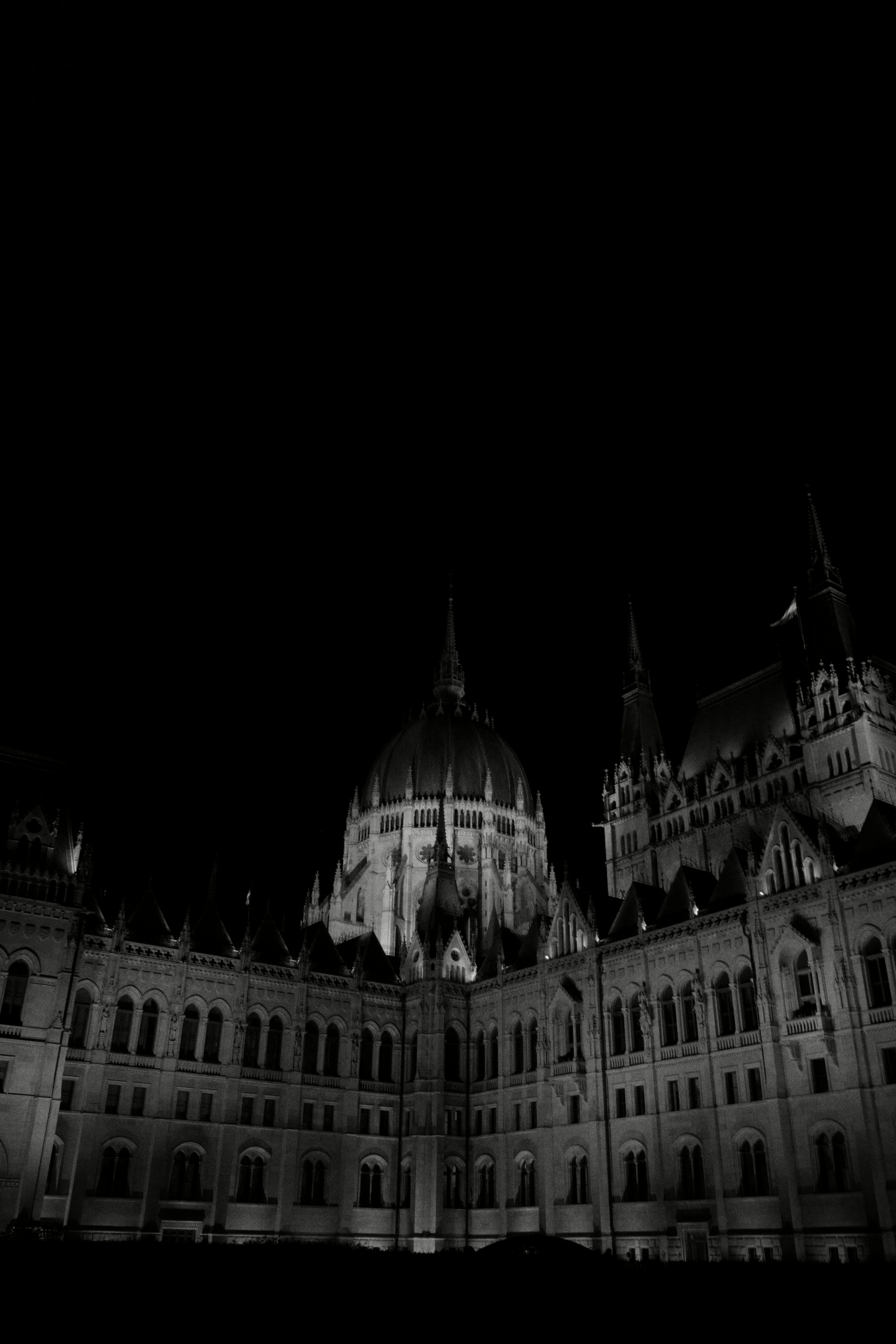 Midnight Cathedral Silhouette: The Budapest Parliament Under Nightfall