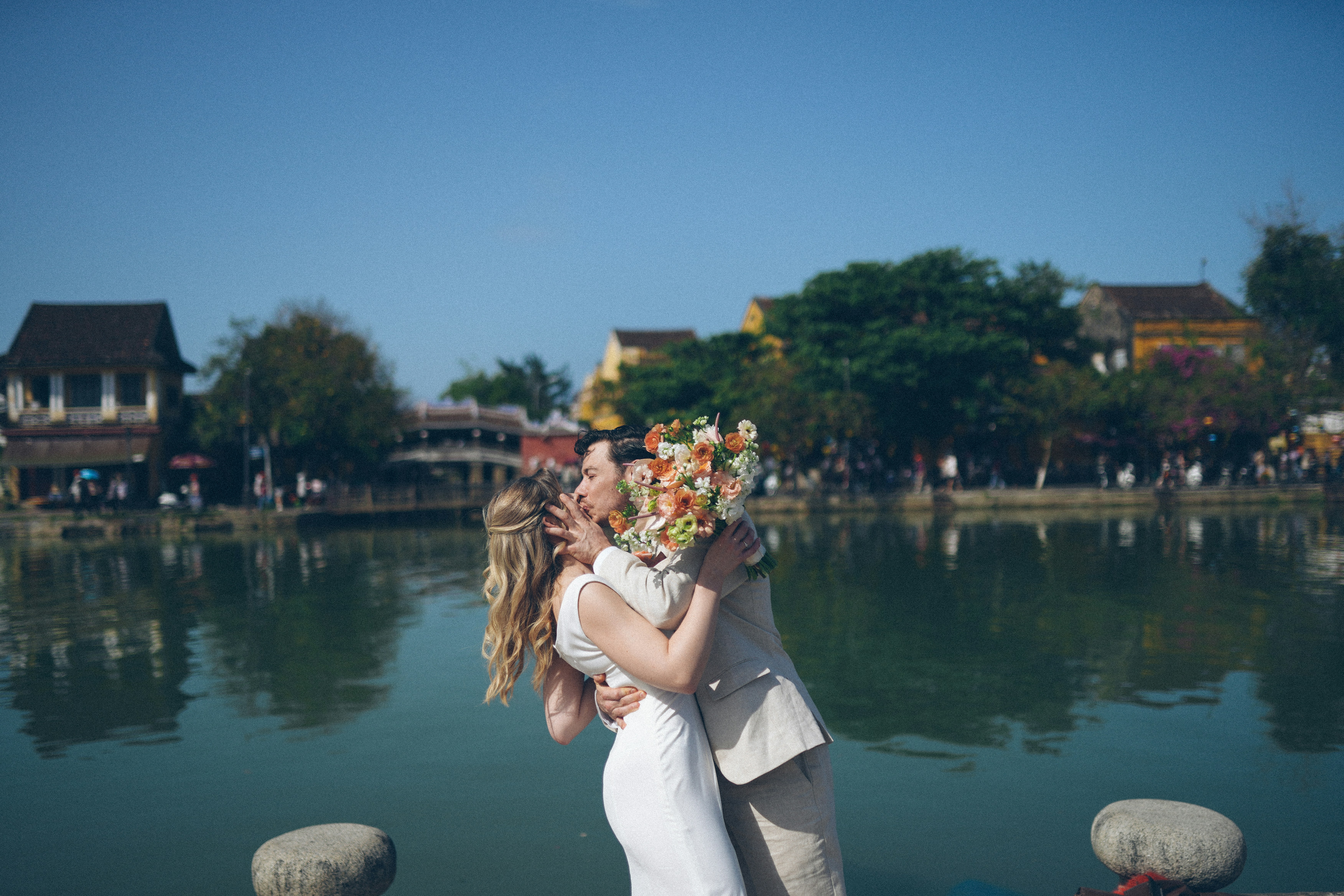 Kiss by the Waterfront: A Quiet Vow by the Riverside