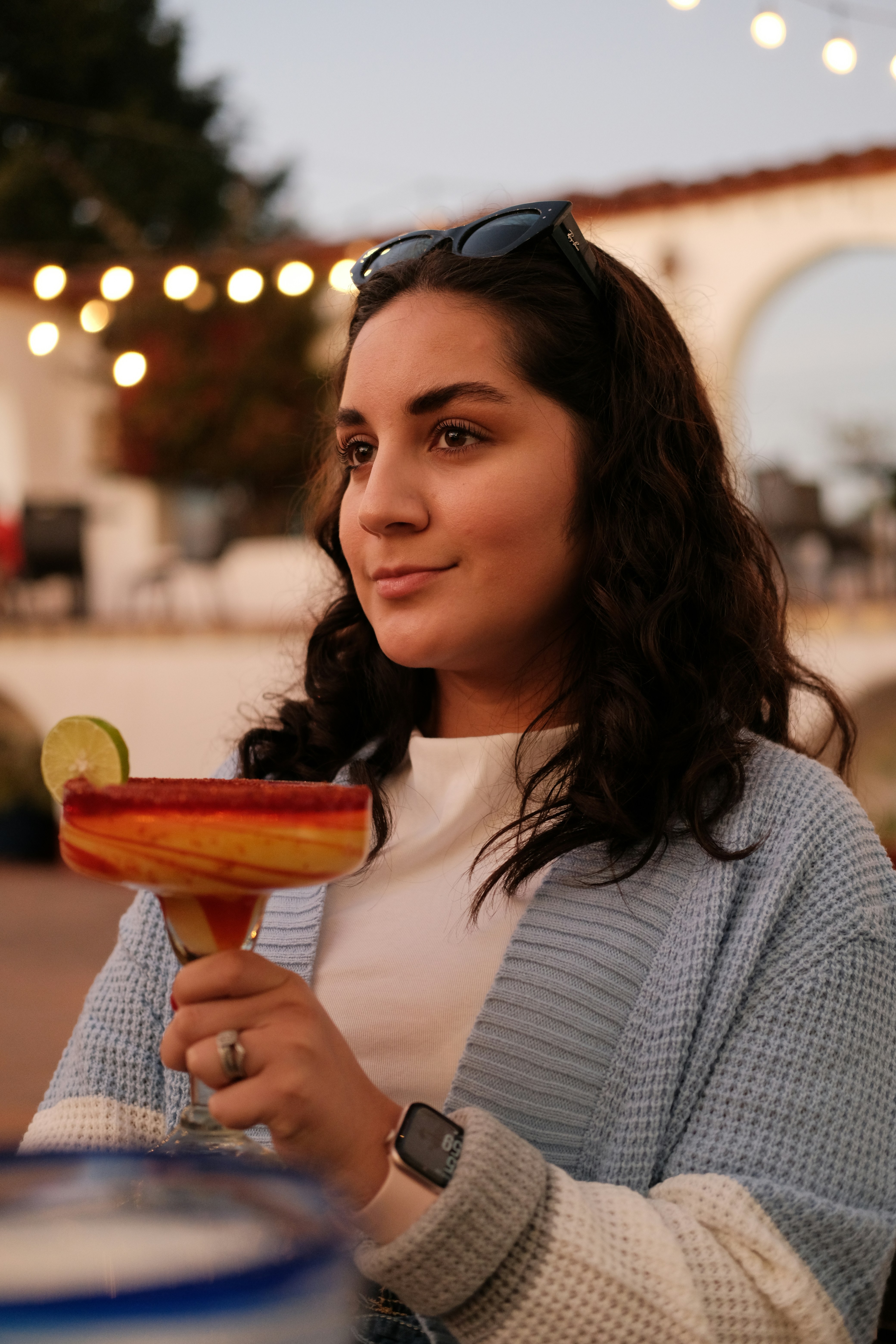 Twilight Cheers: A Soft Portrait at the Terrace