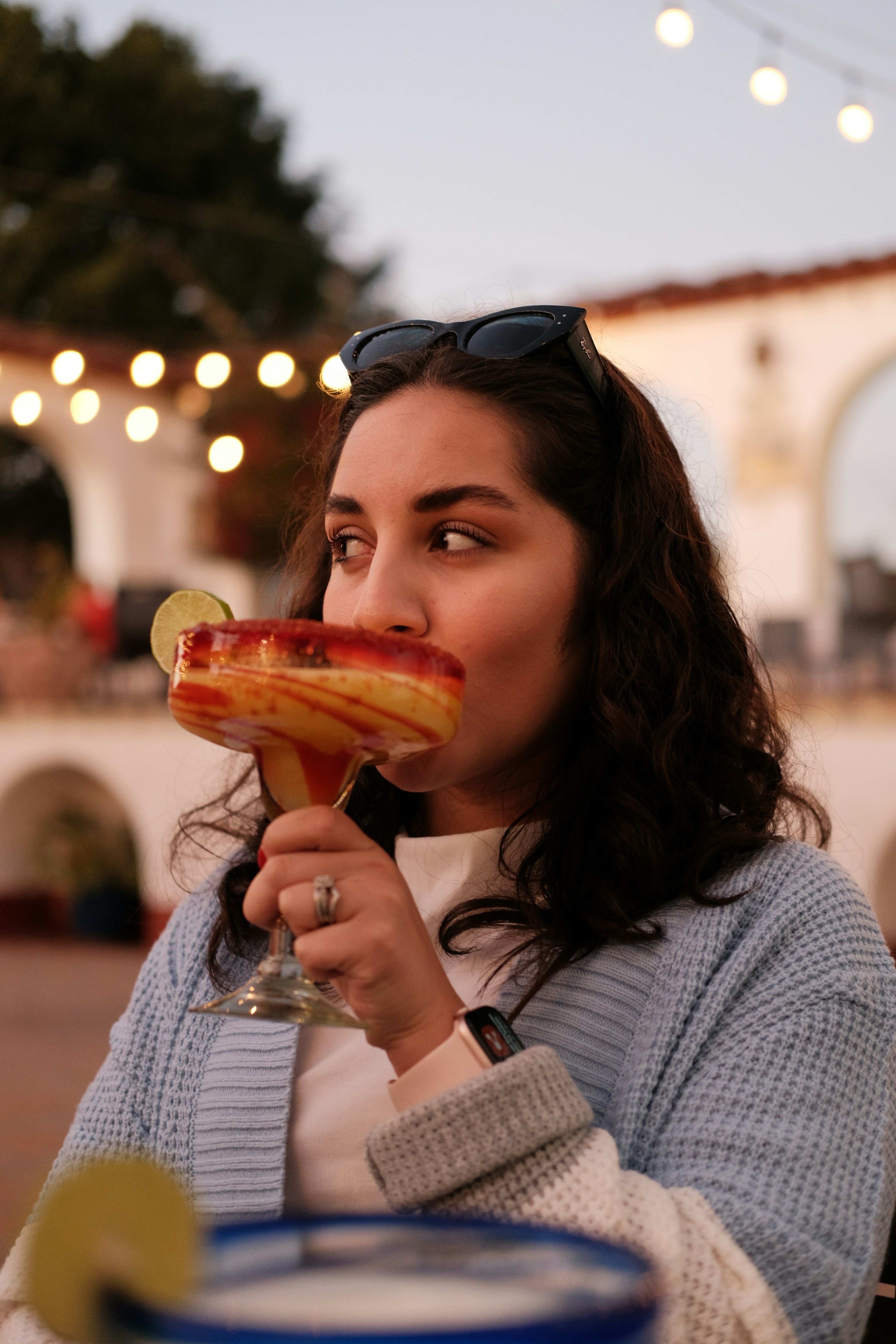 Rosy dusk and a sugar-rimmed toast