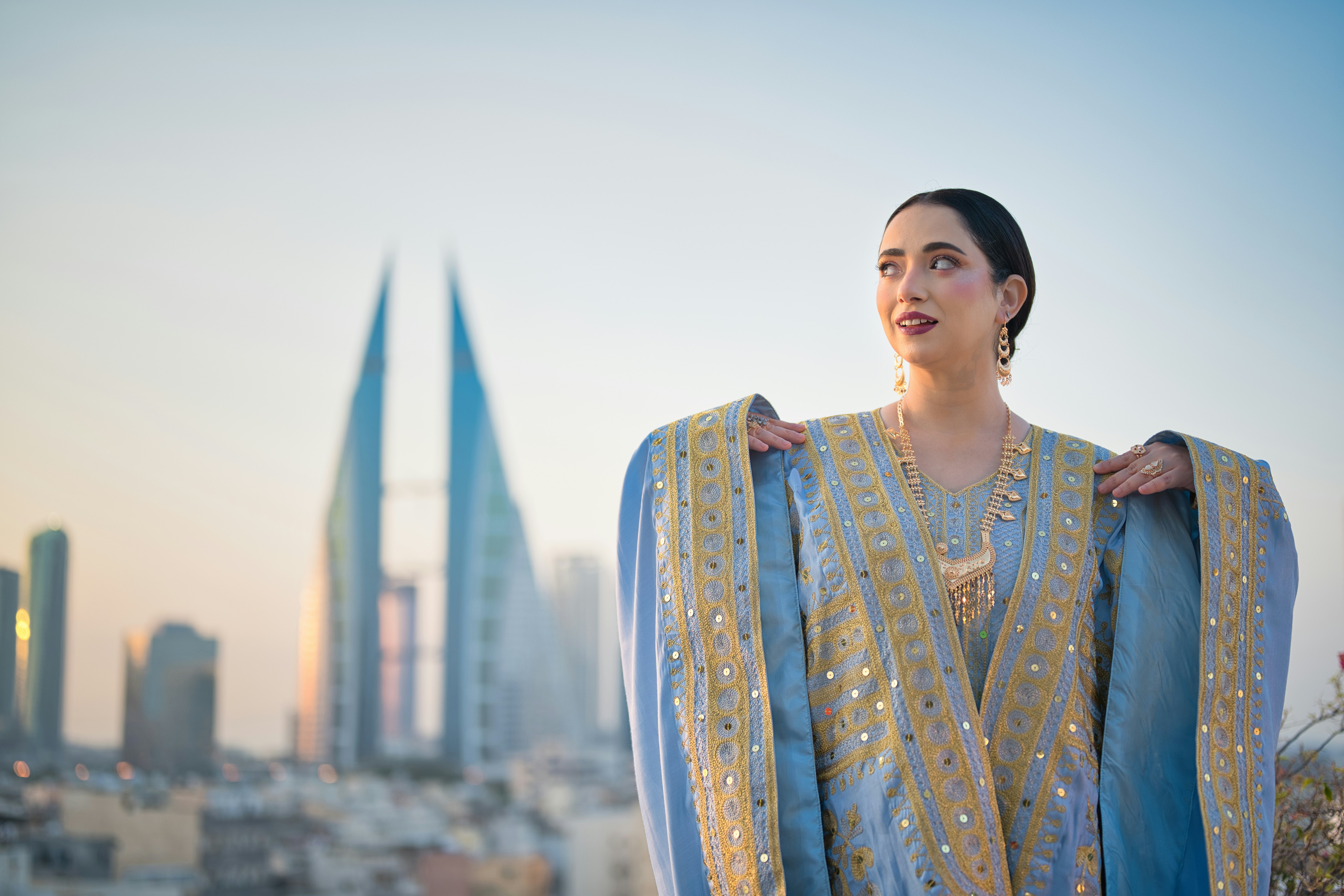 Gilded Drapes in a Distant Skyline