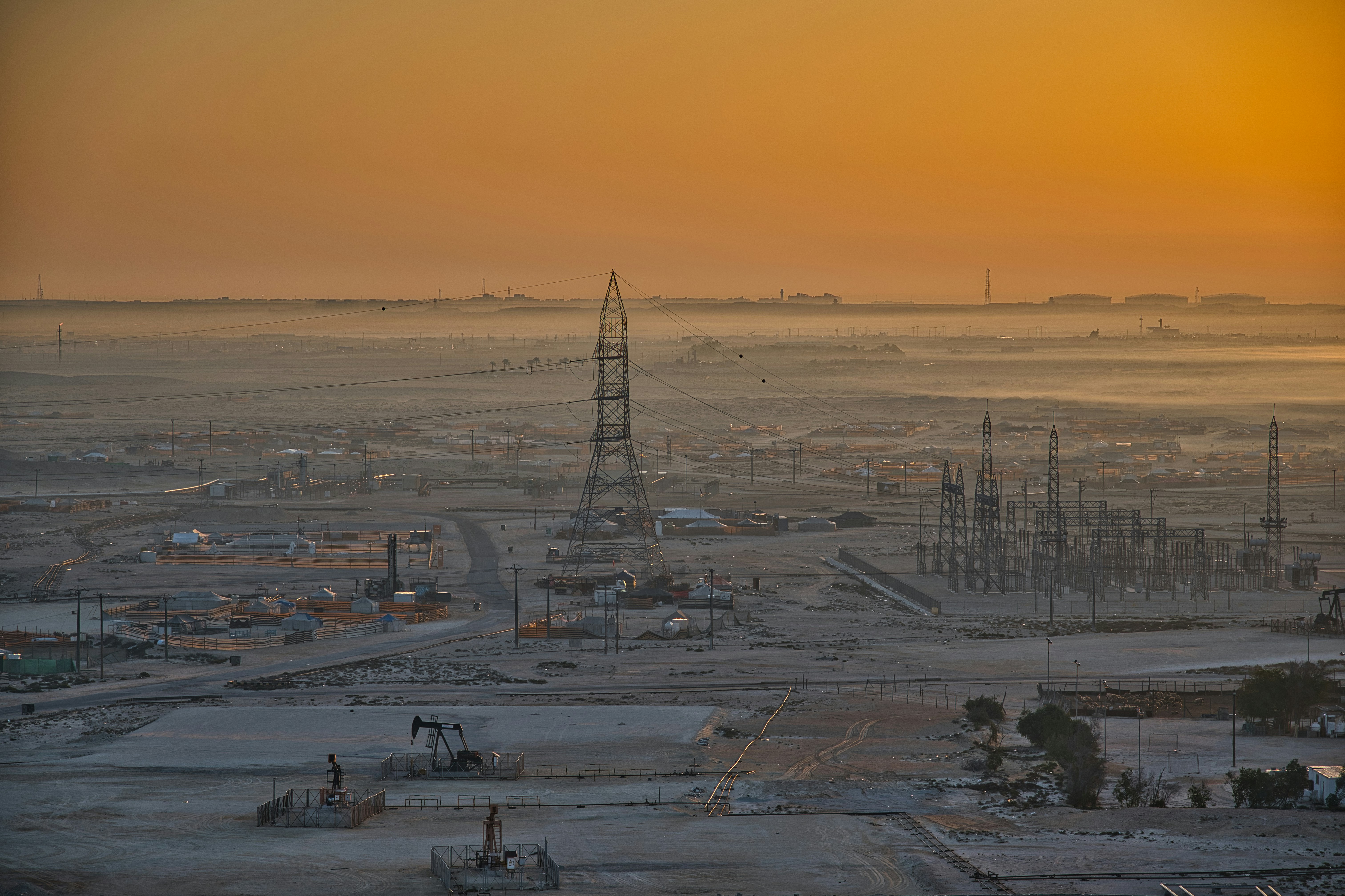 Dawn over the Quiet Grid: An Industrial Expanse at First Light