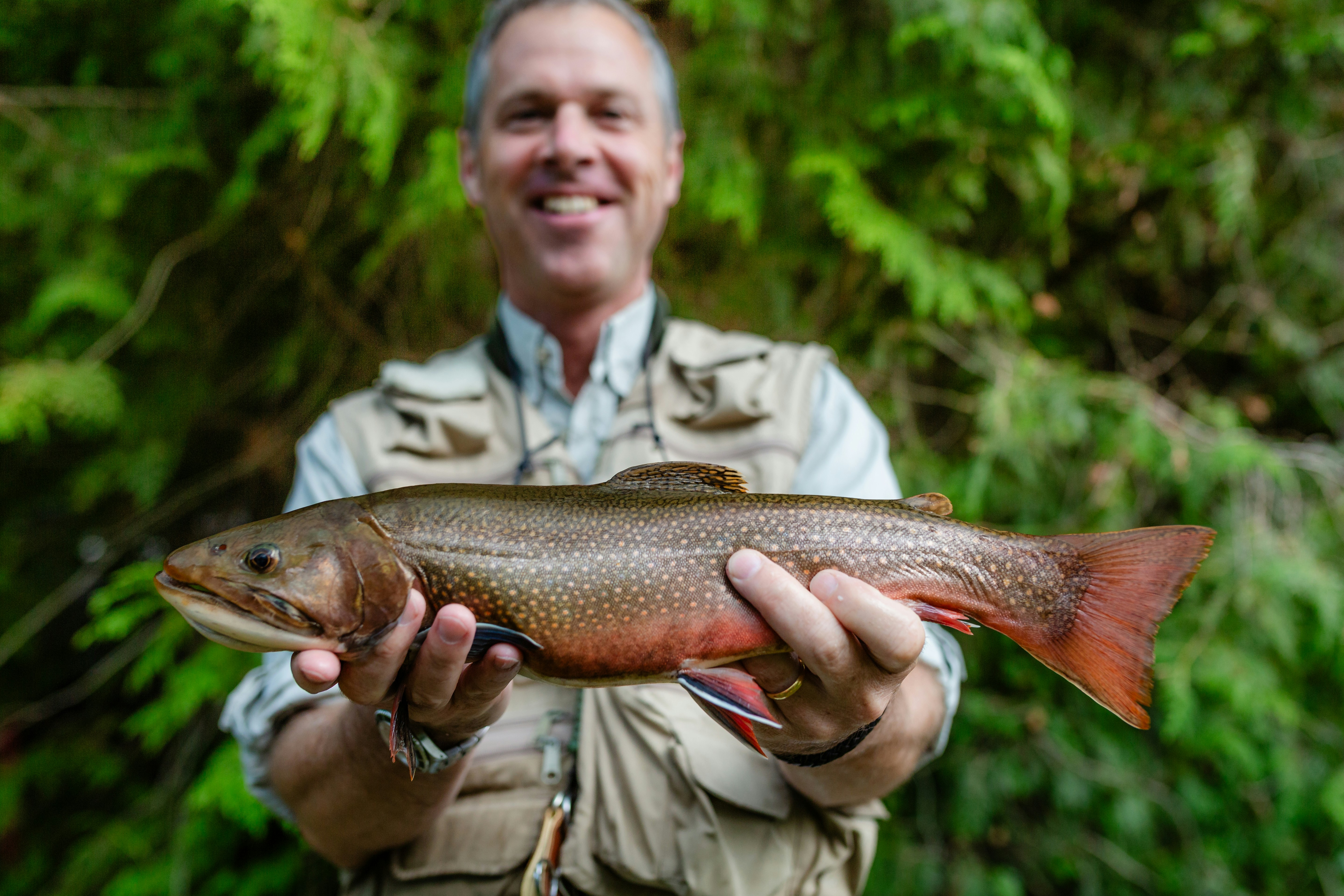 Caught in the Catch: A Broad Rainbow Grasped by a Fisherman