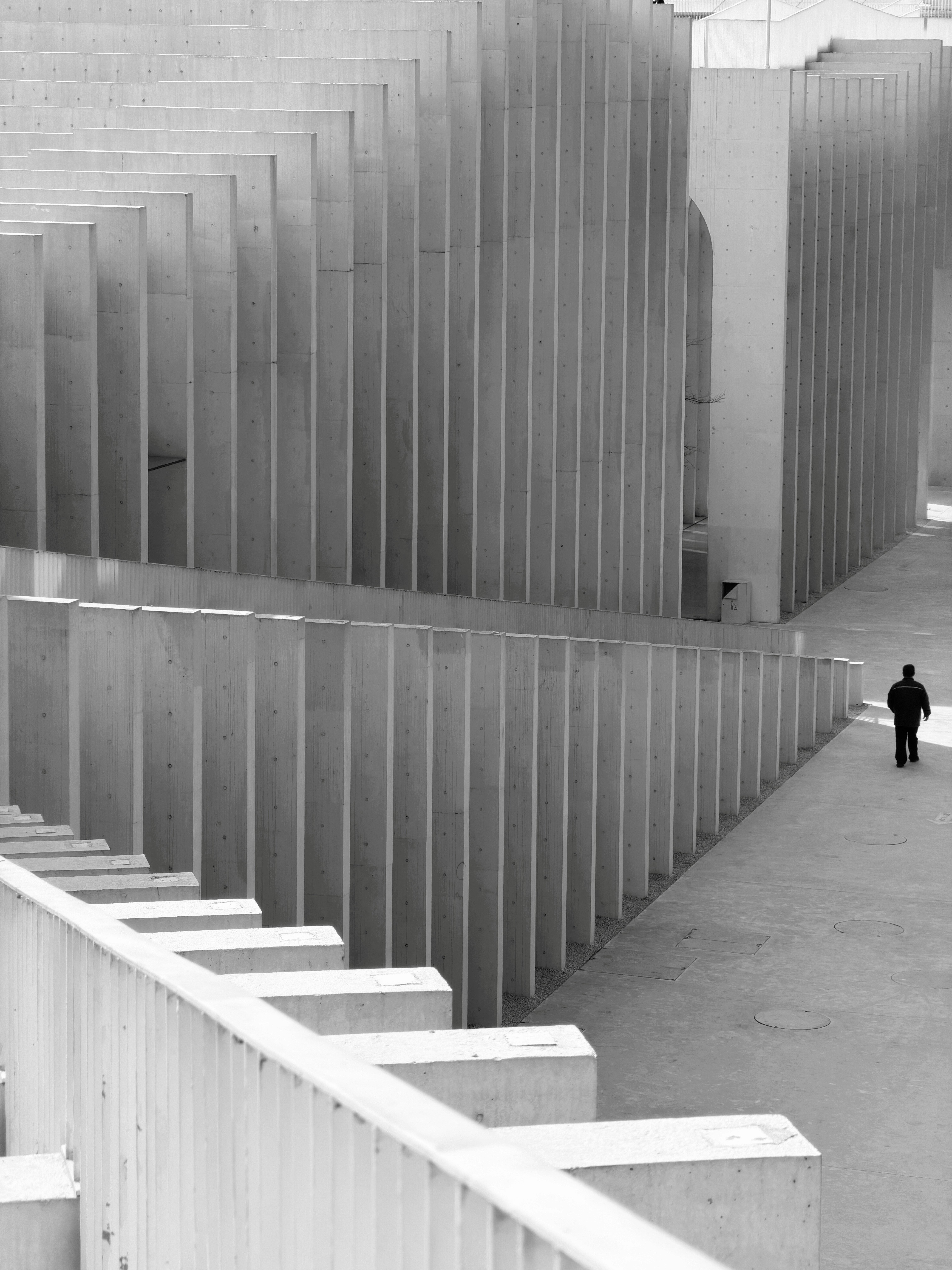 Lonely Figure in a Forest of Concrete