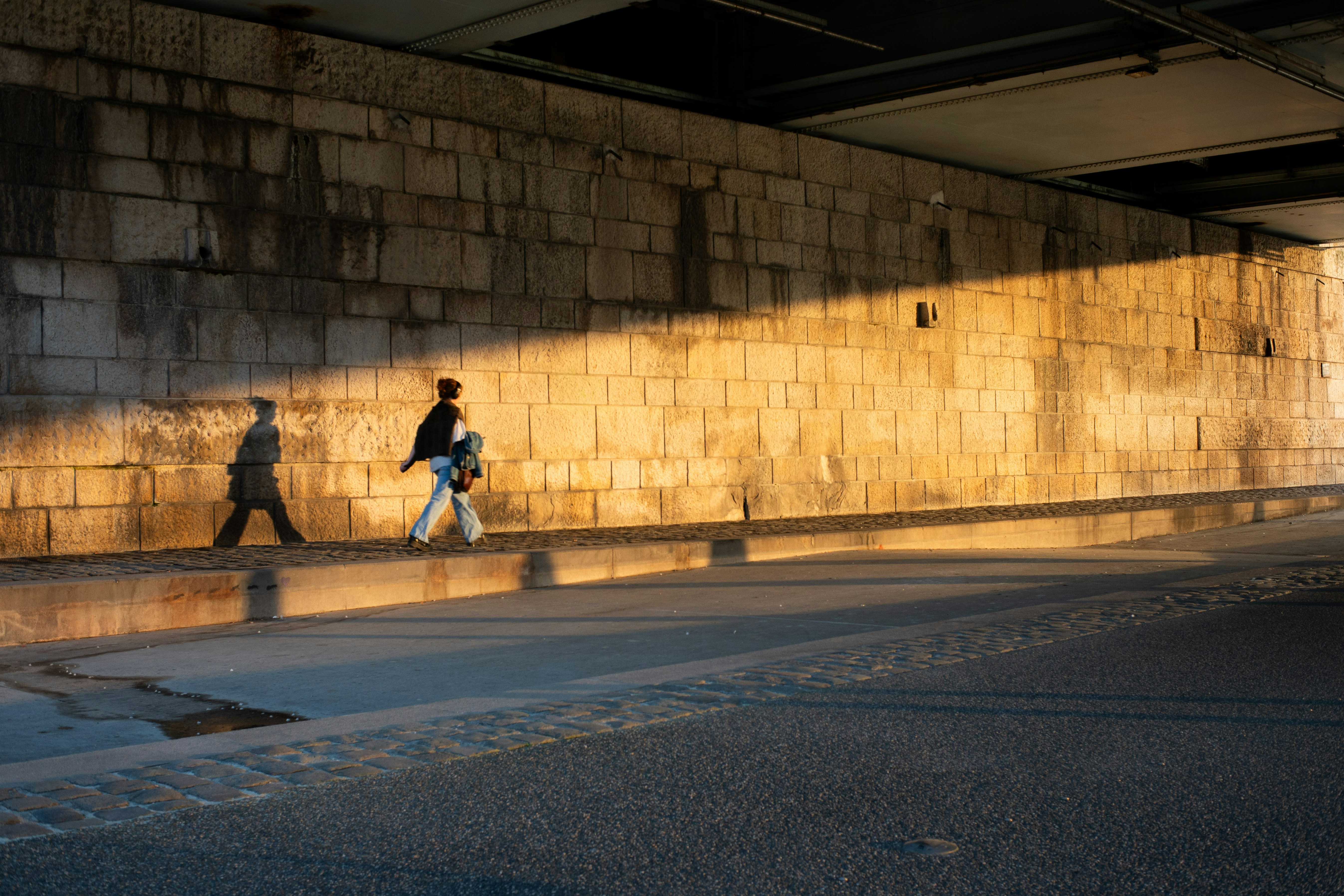 Warm Light Across the Underpass Walk