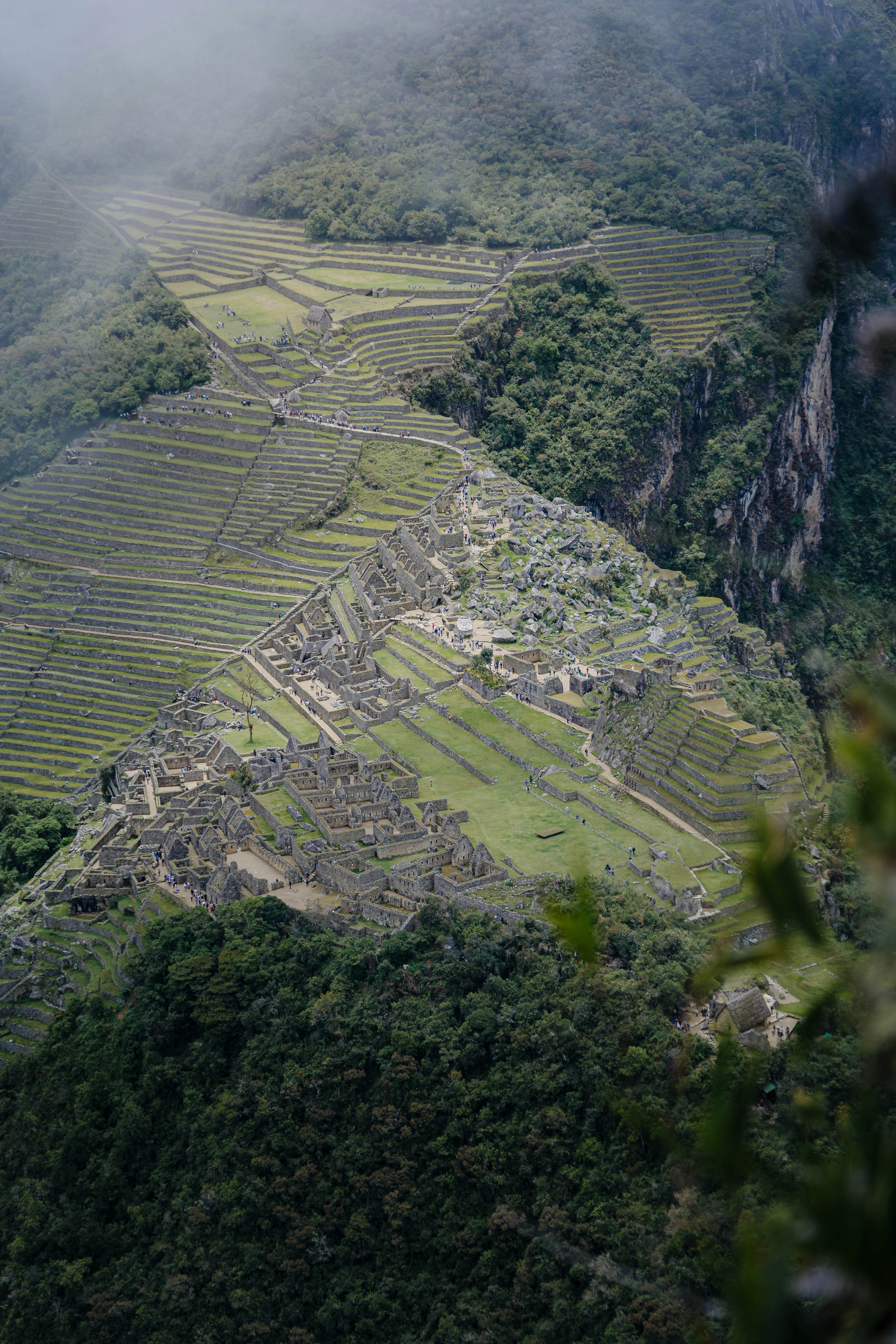 Terraced Incan Steps on a Misty Andeside