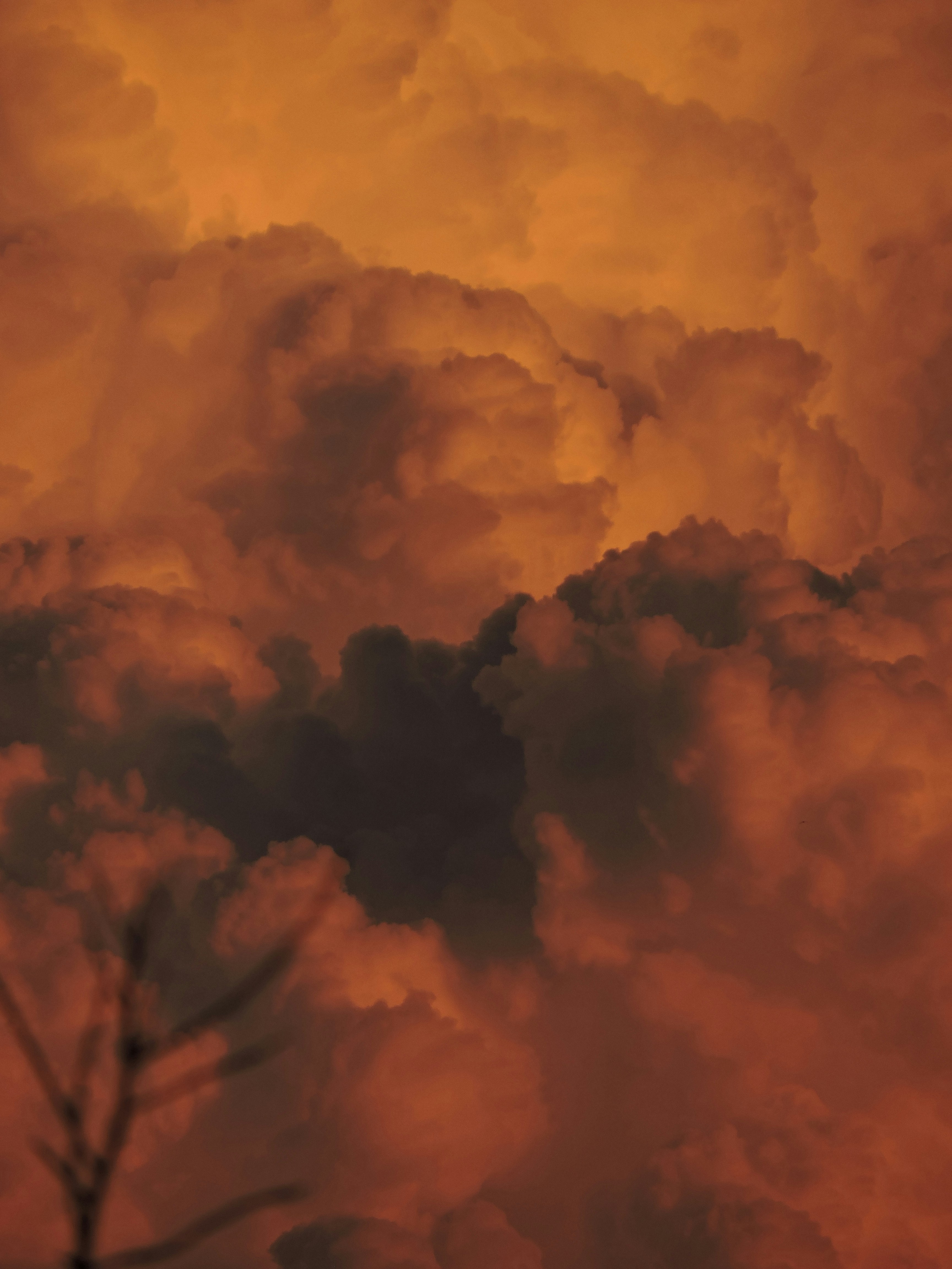 Molten Skies: A Sea of Amber Clouds