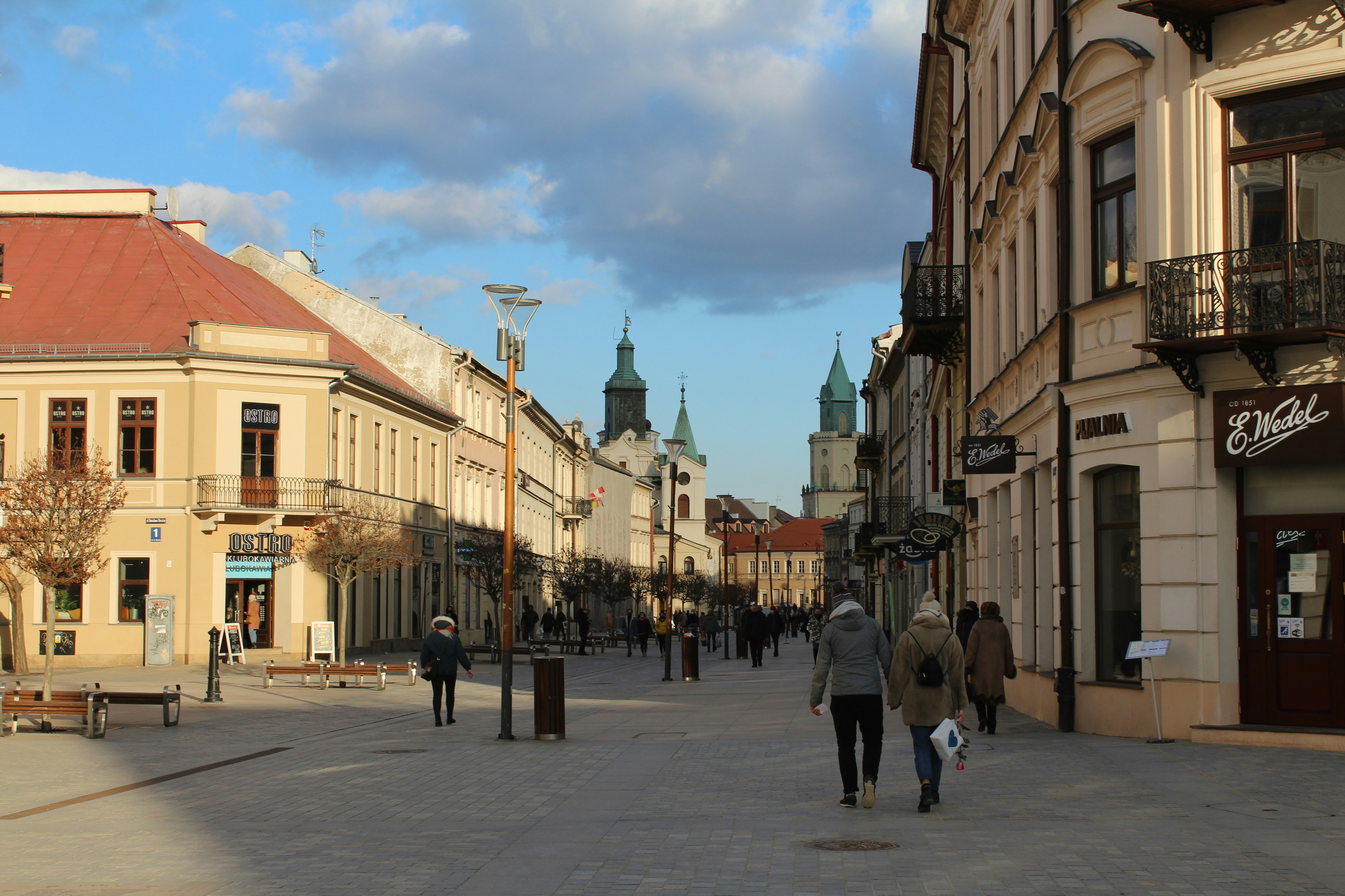 Pedestrian Avenue Toward the City’s Twin Spires