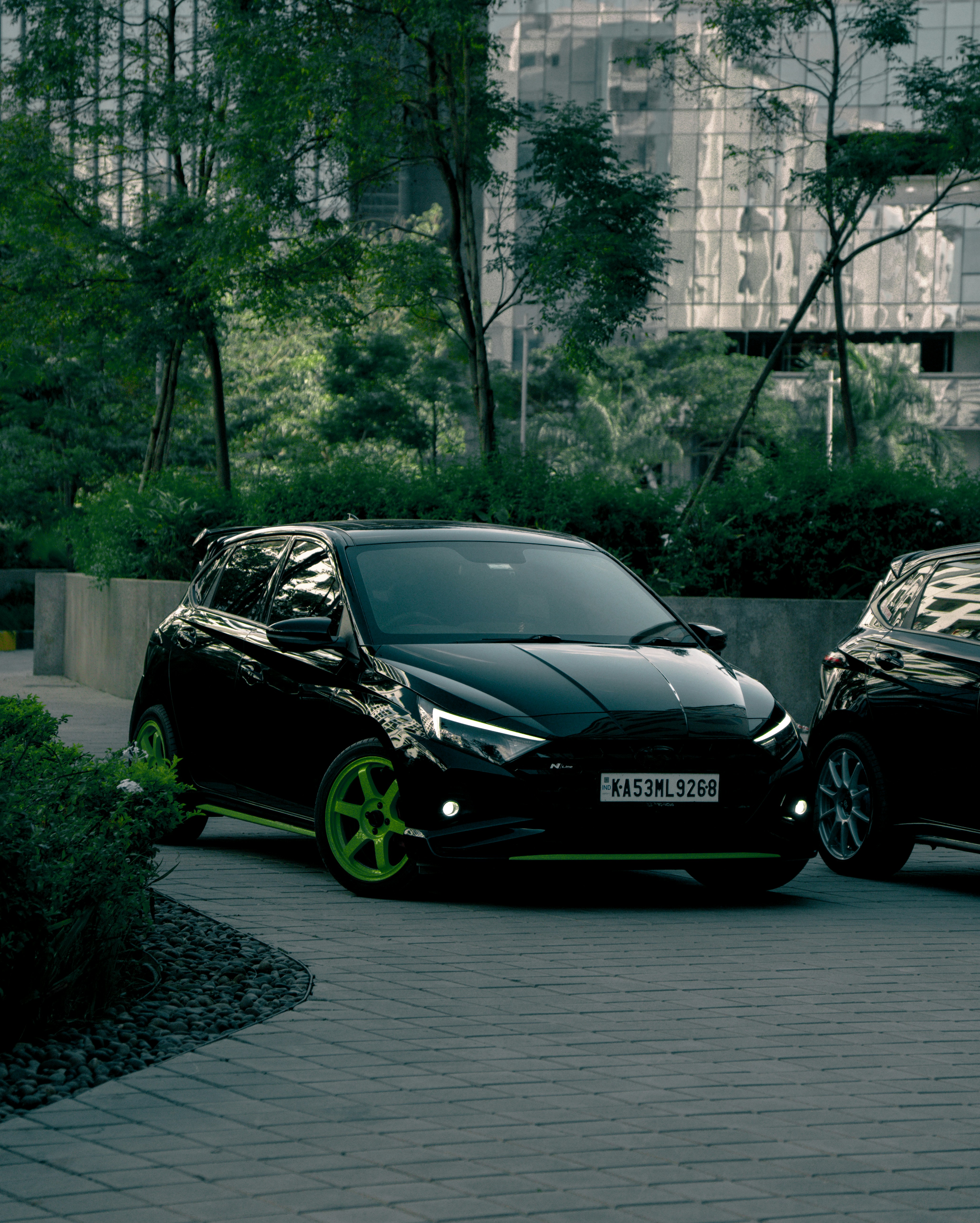 Midnight Racer with Neon Green Accents