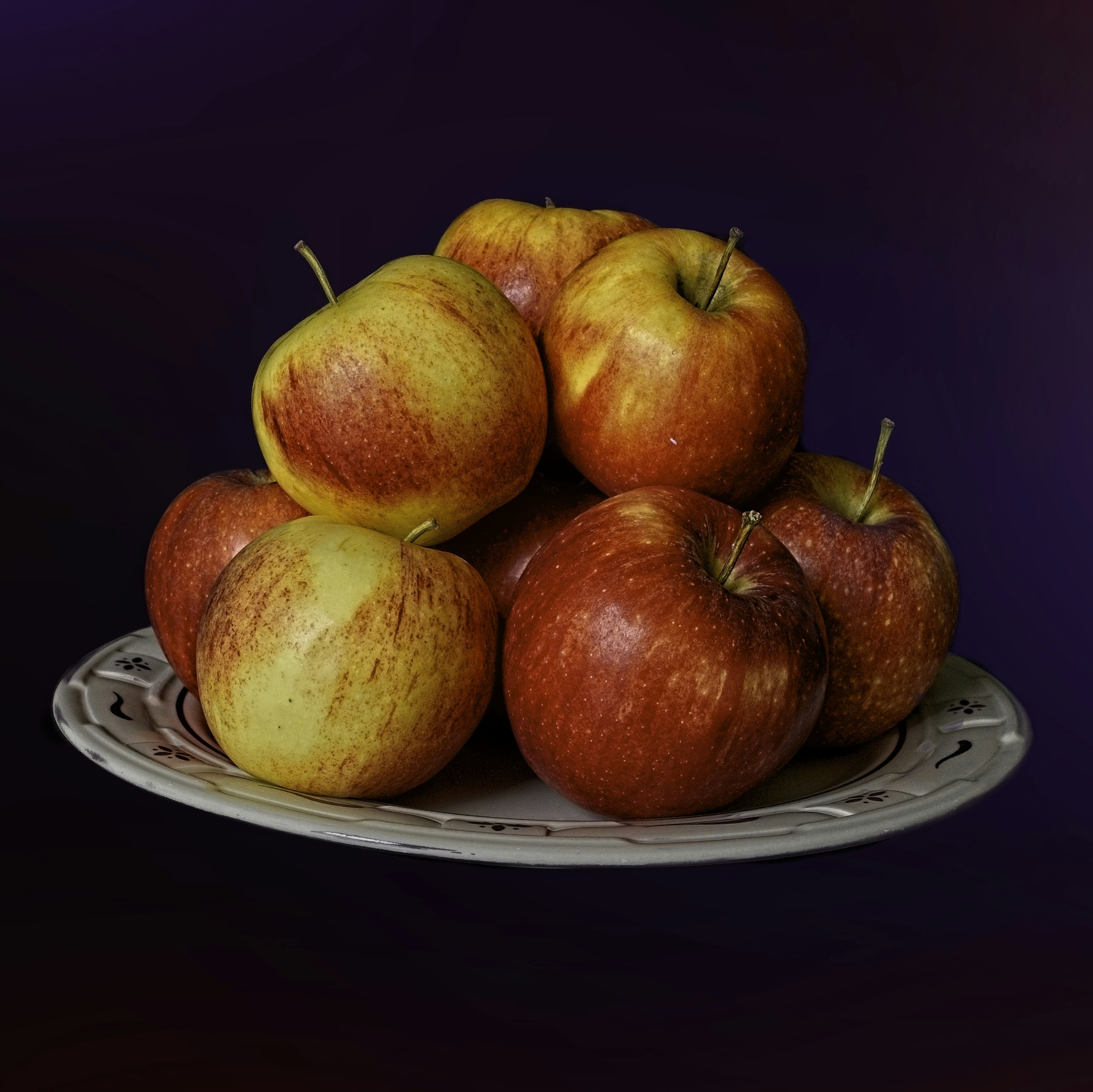 Apple Pyramid: A Still Life of Crimson and Gold