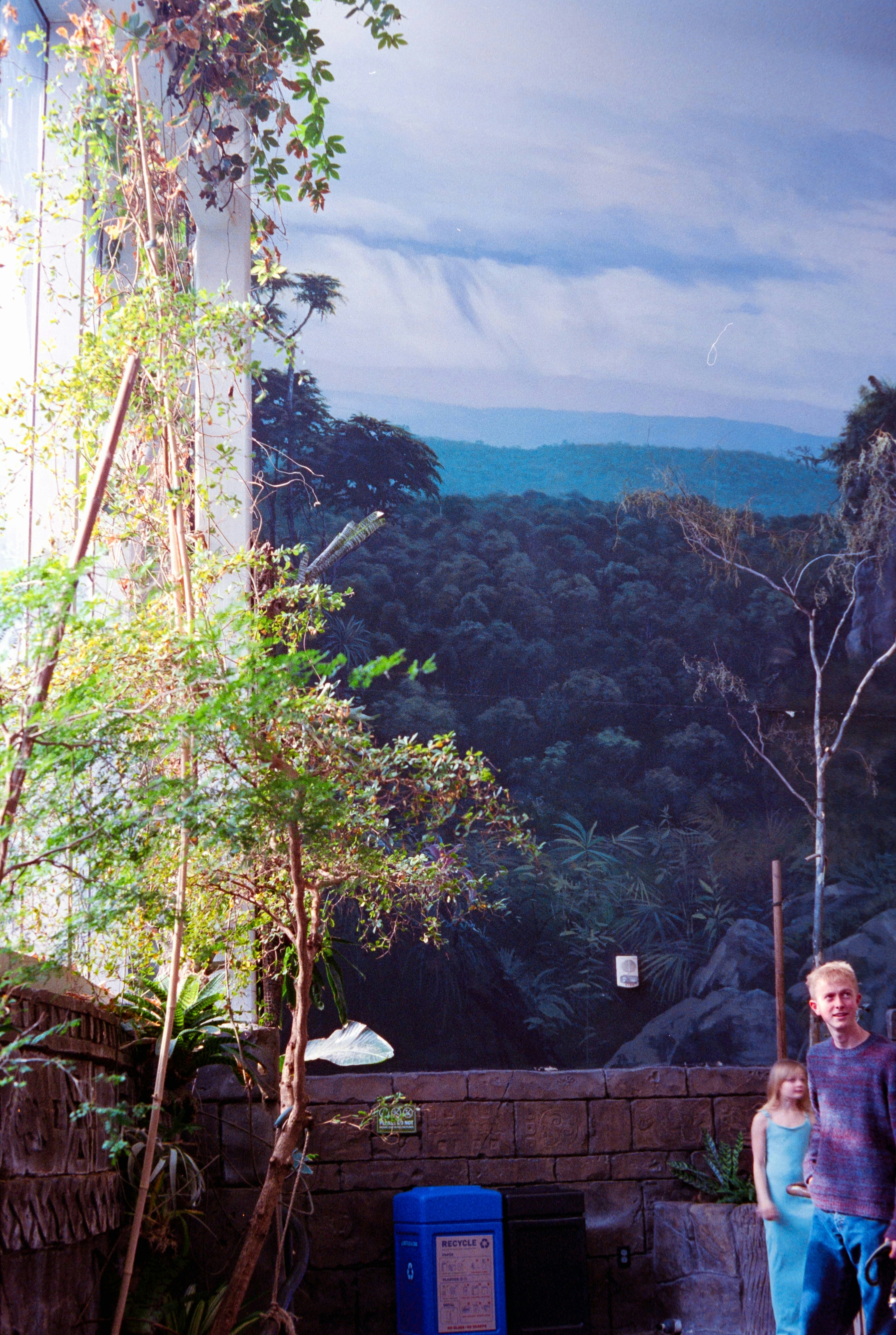 Sunlit Terrace Portrait with Distant Valley Vista