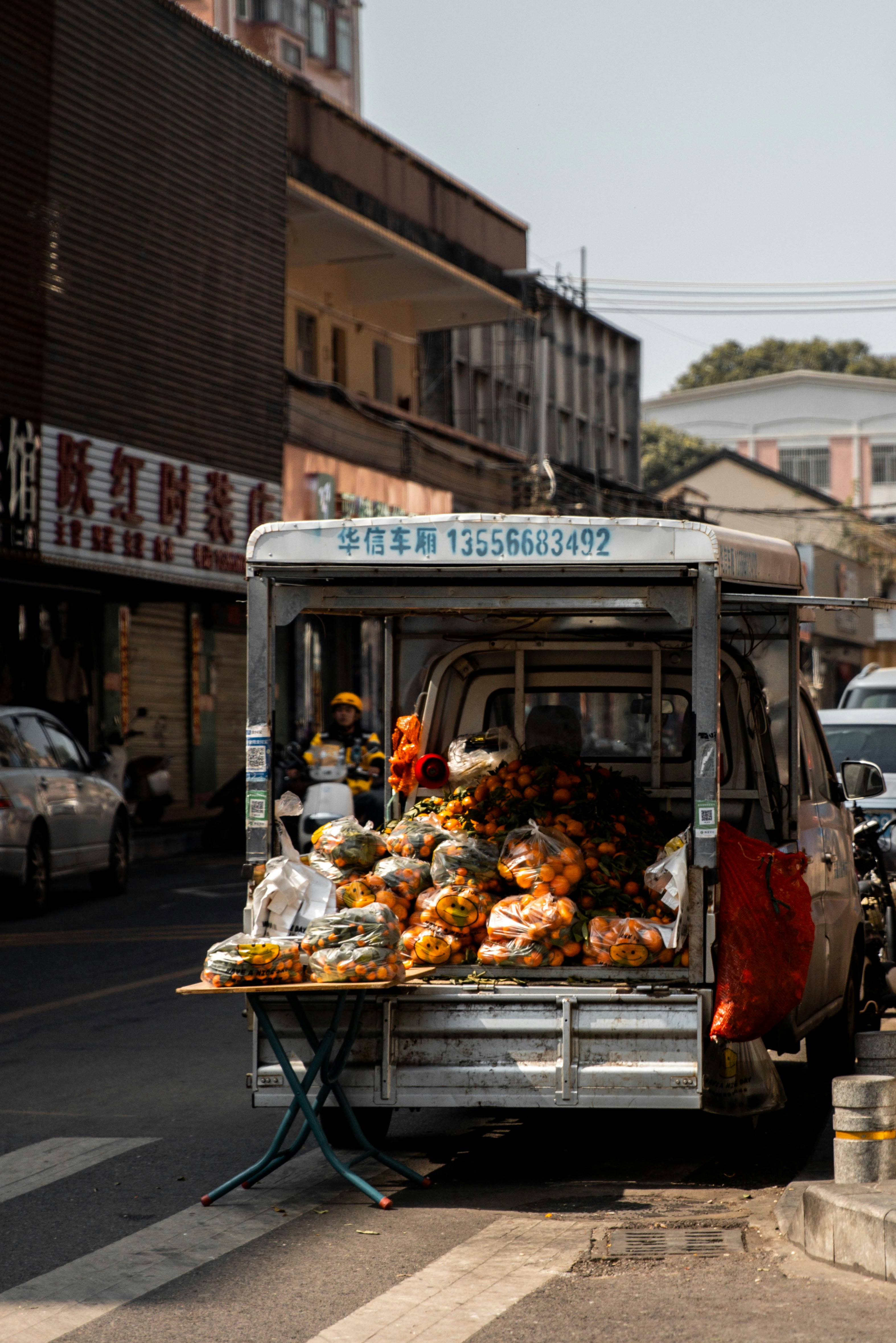Fruit Stand Back of the Street Vendor Truck