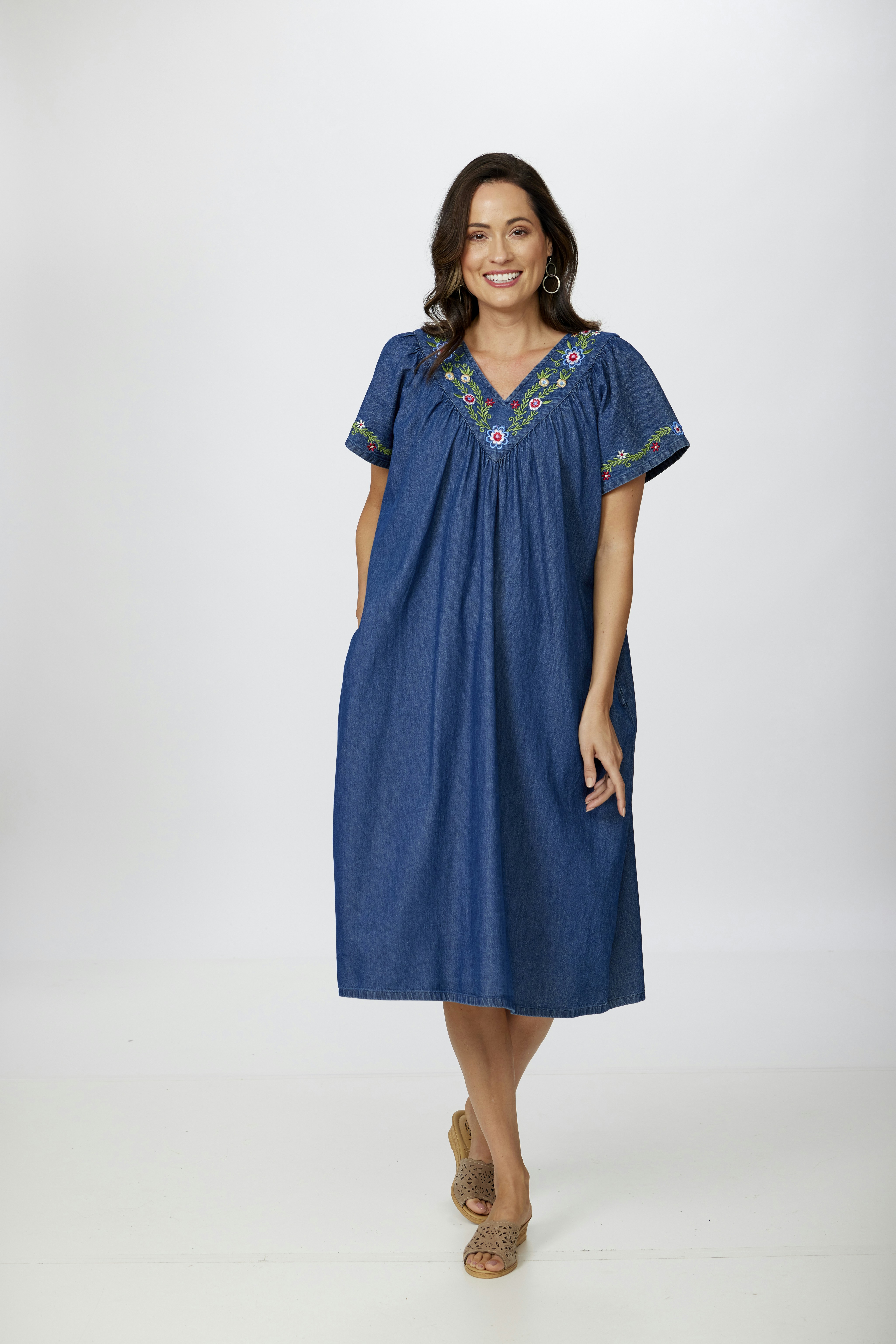 Blue Embroidered Midi Dress: A Confident Step Forward