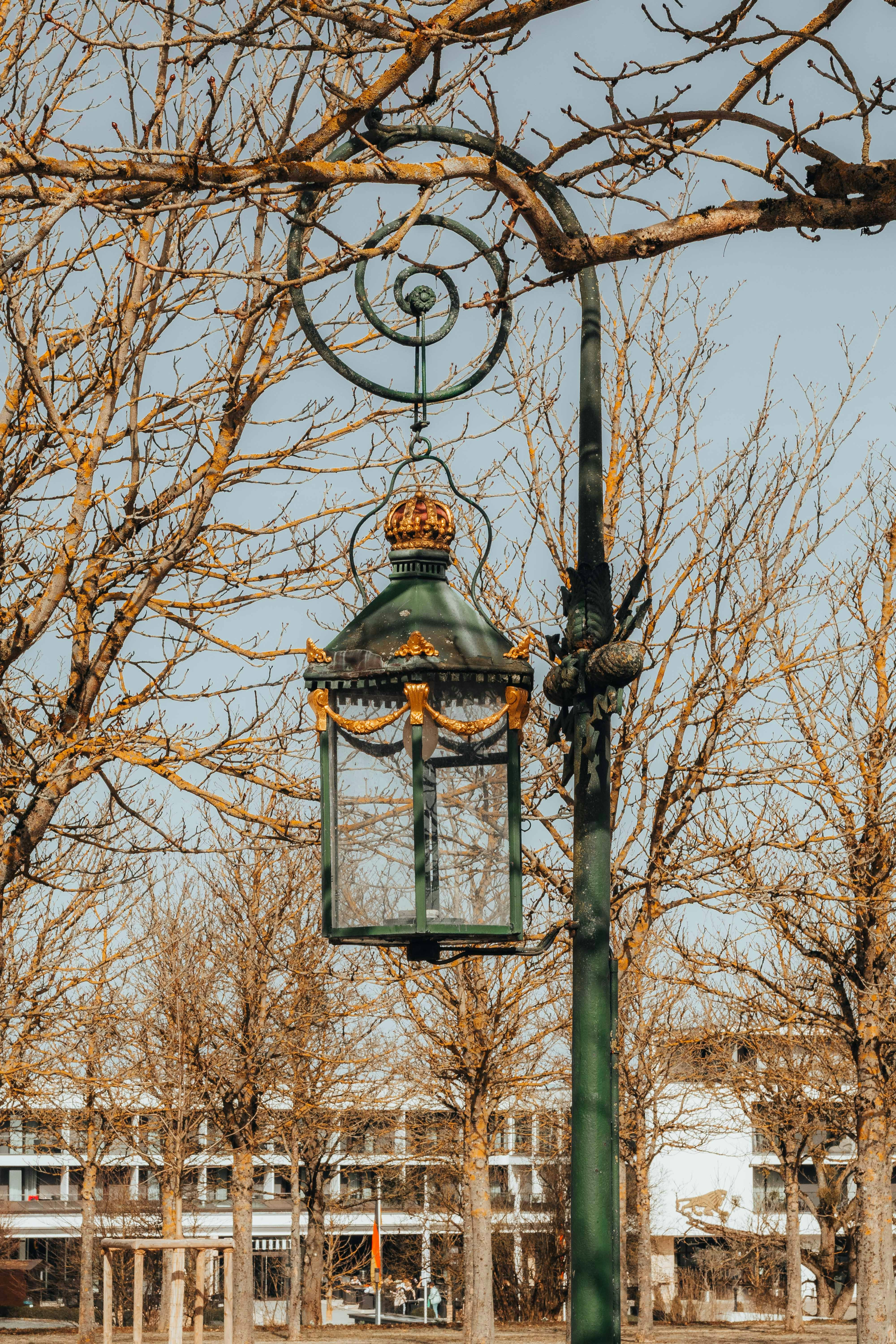 Ornate Lantern in Winter Twilight