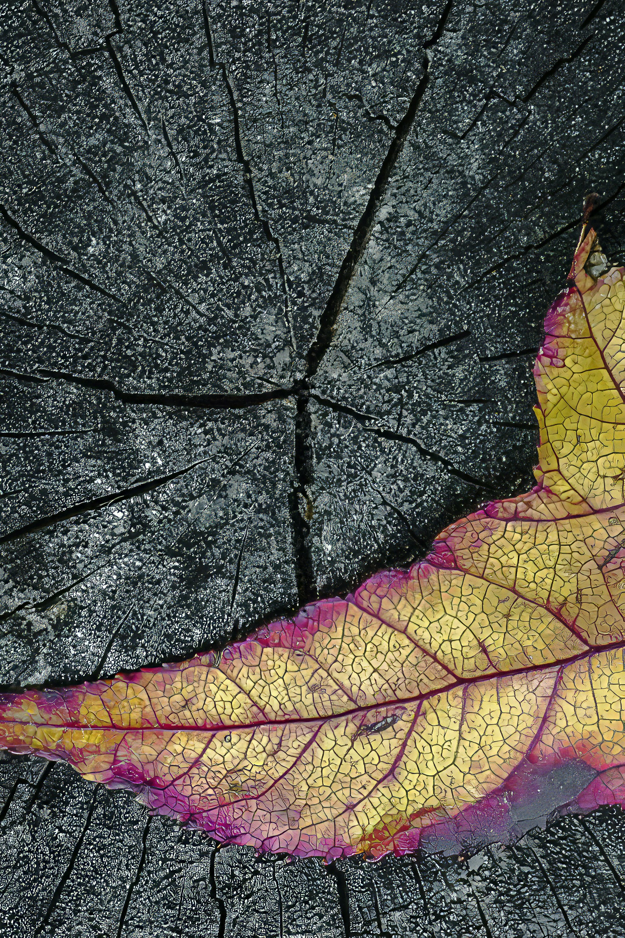 Chromatic Vein: A Colored Edge Across a Weathered Ring