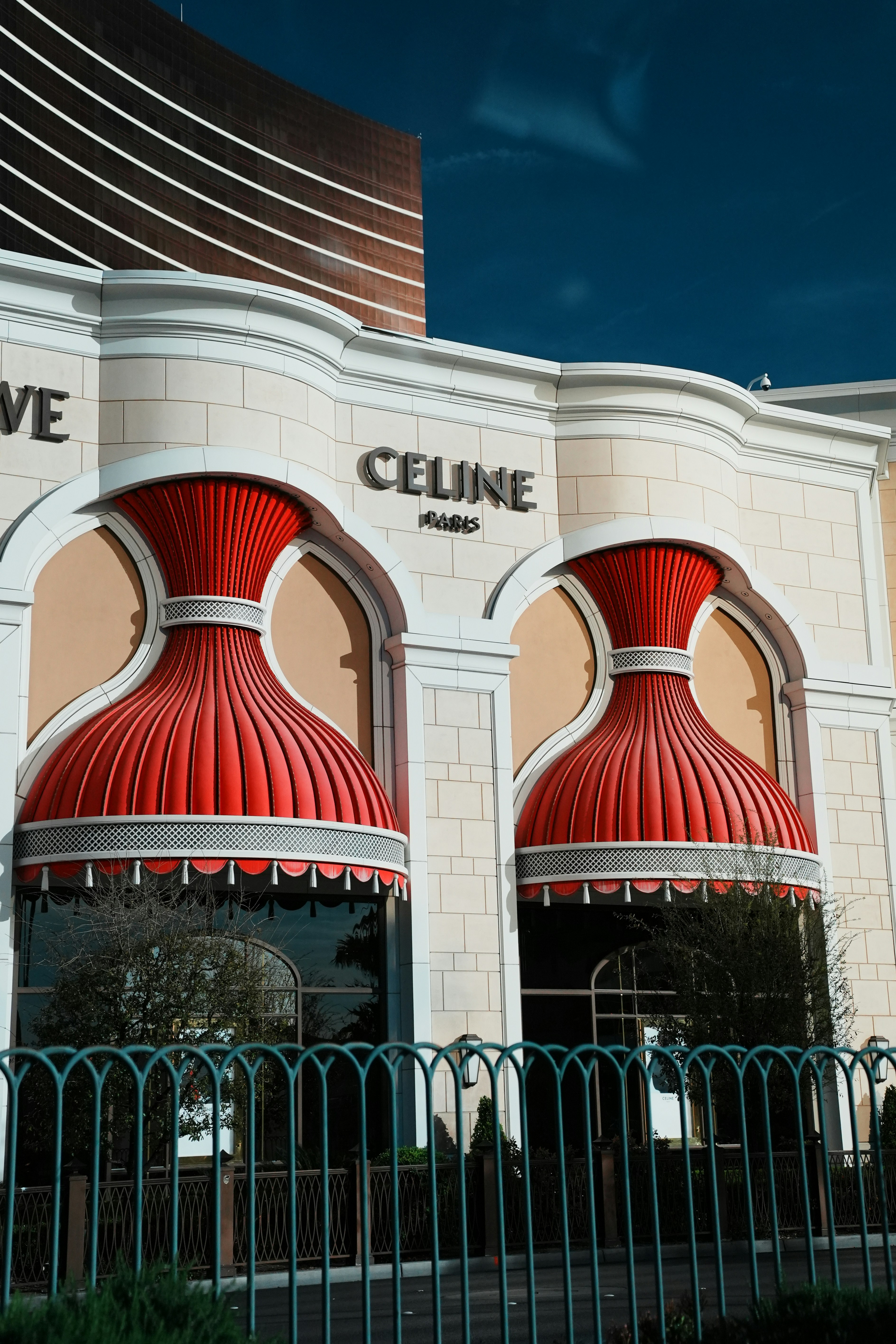 Couture Facade: Red Dome Arches of Celiné Paris