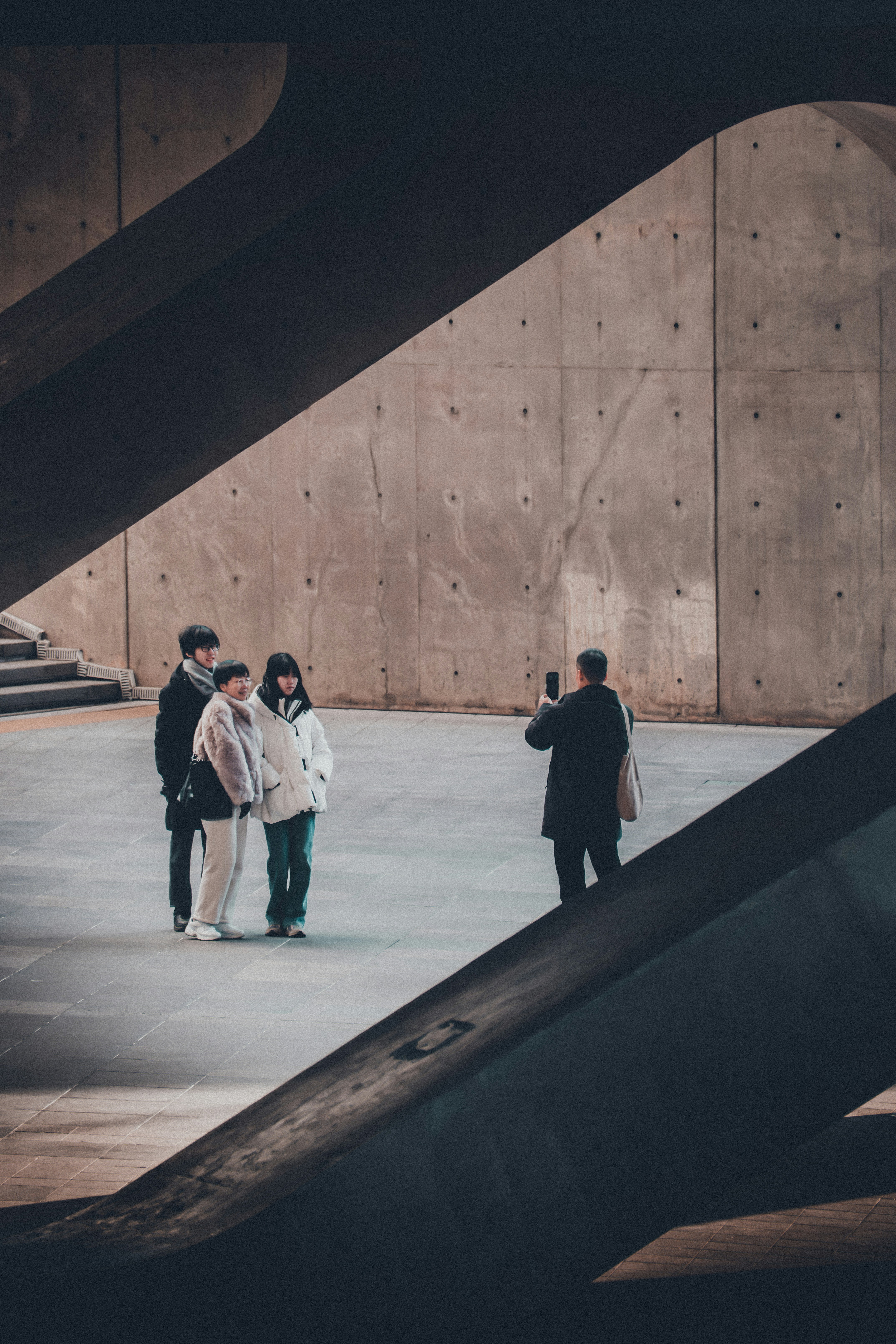 Urban Geometry: A Quiet Moment Amid Concrete Arches