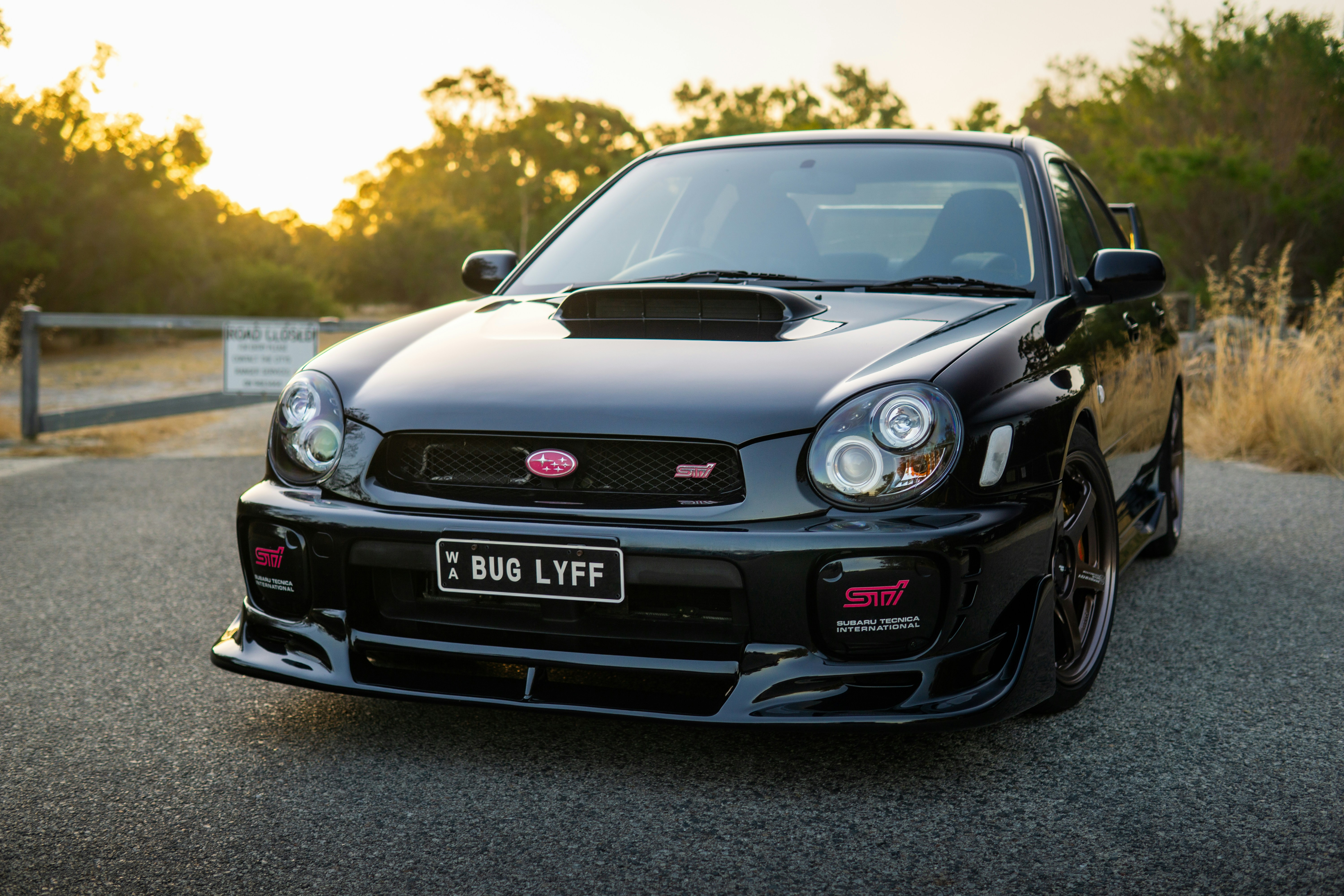 Low-Slung Subaru Impreza WRX STI Portrait under Golden Hour