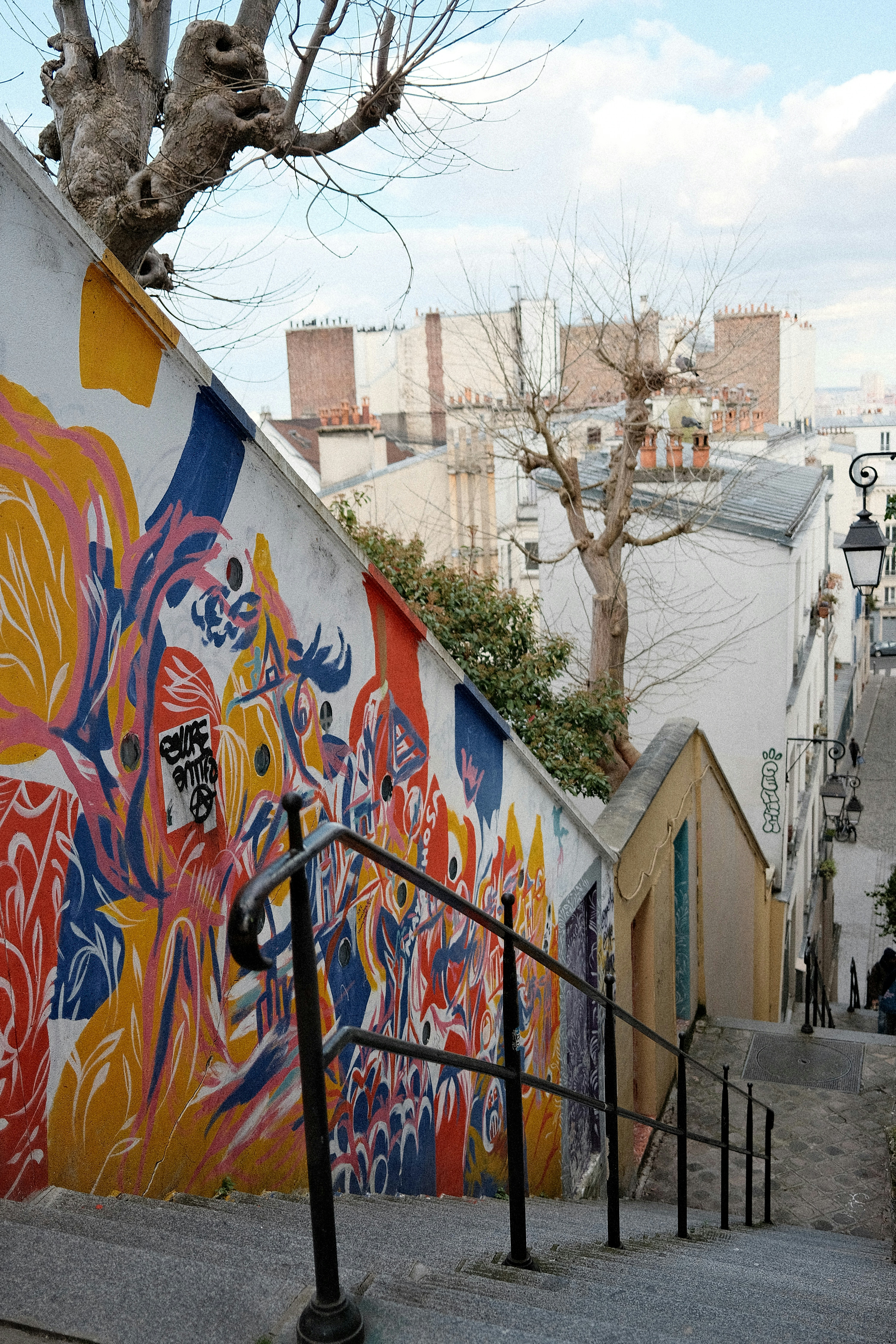 Graffiti Staircase Blooming with Urban Color