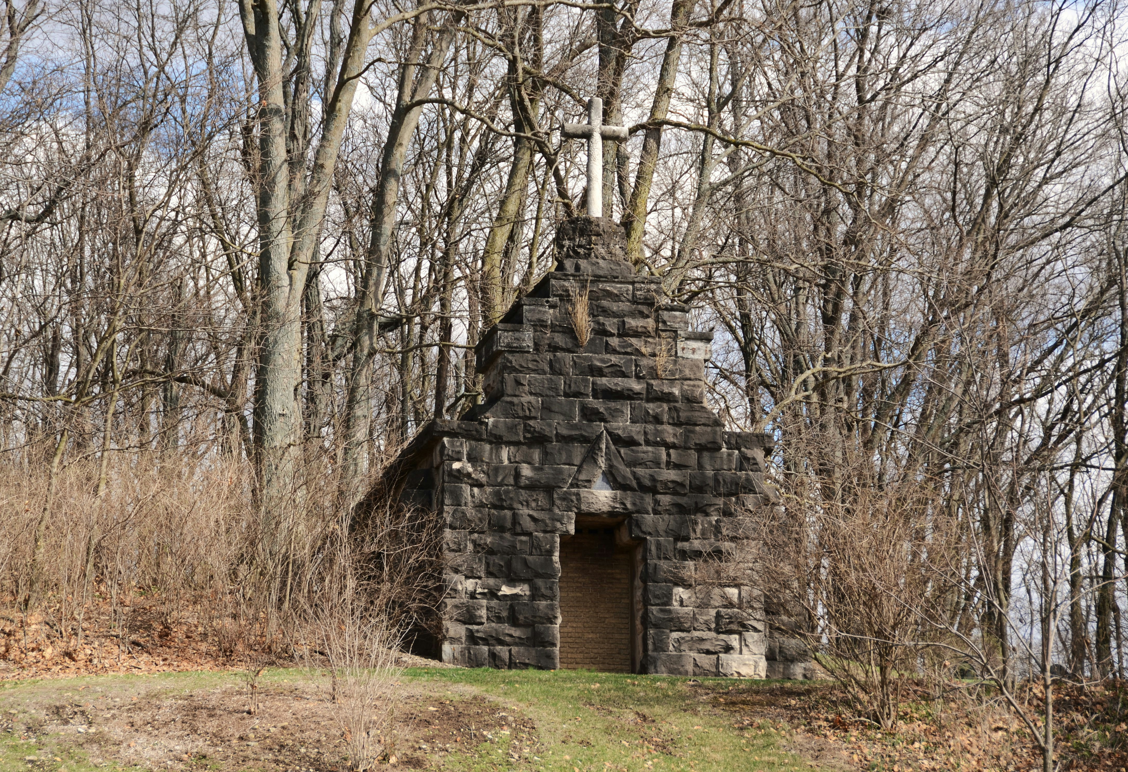 Stone Chapel in Woodland Clearing