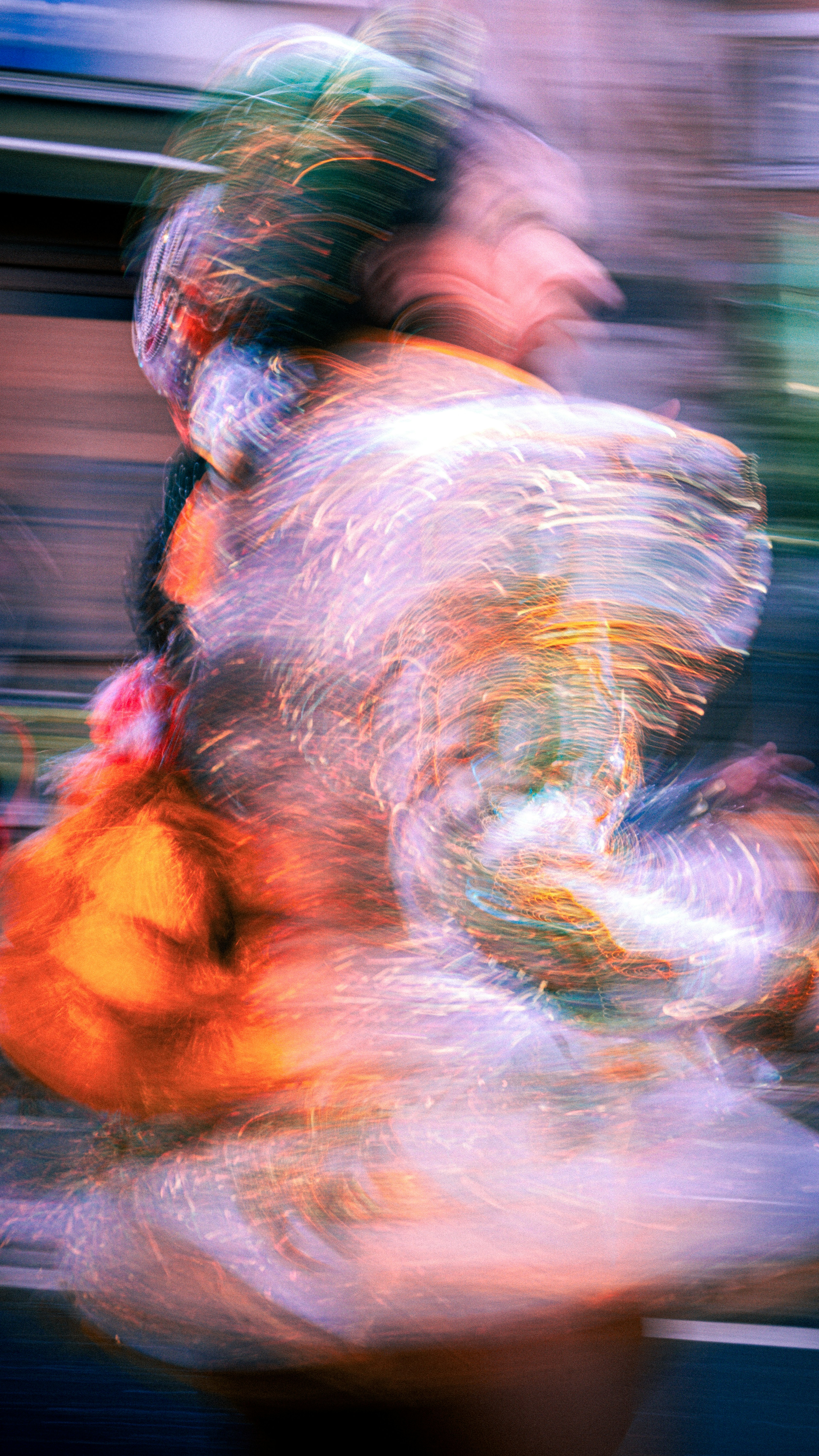 Blurring Carnival: Swirls of Color in Motion