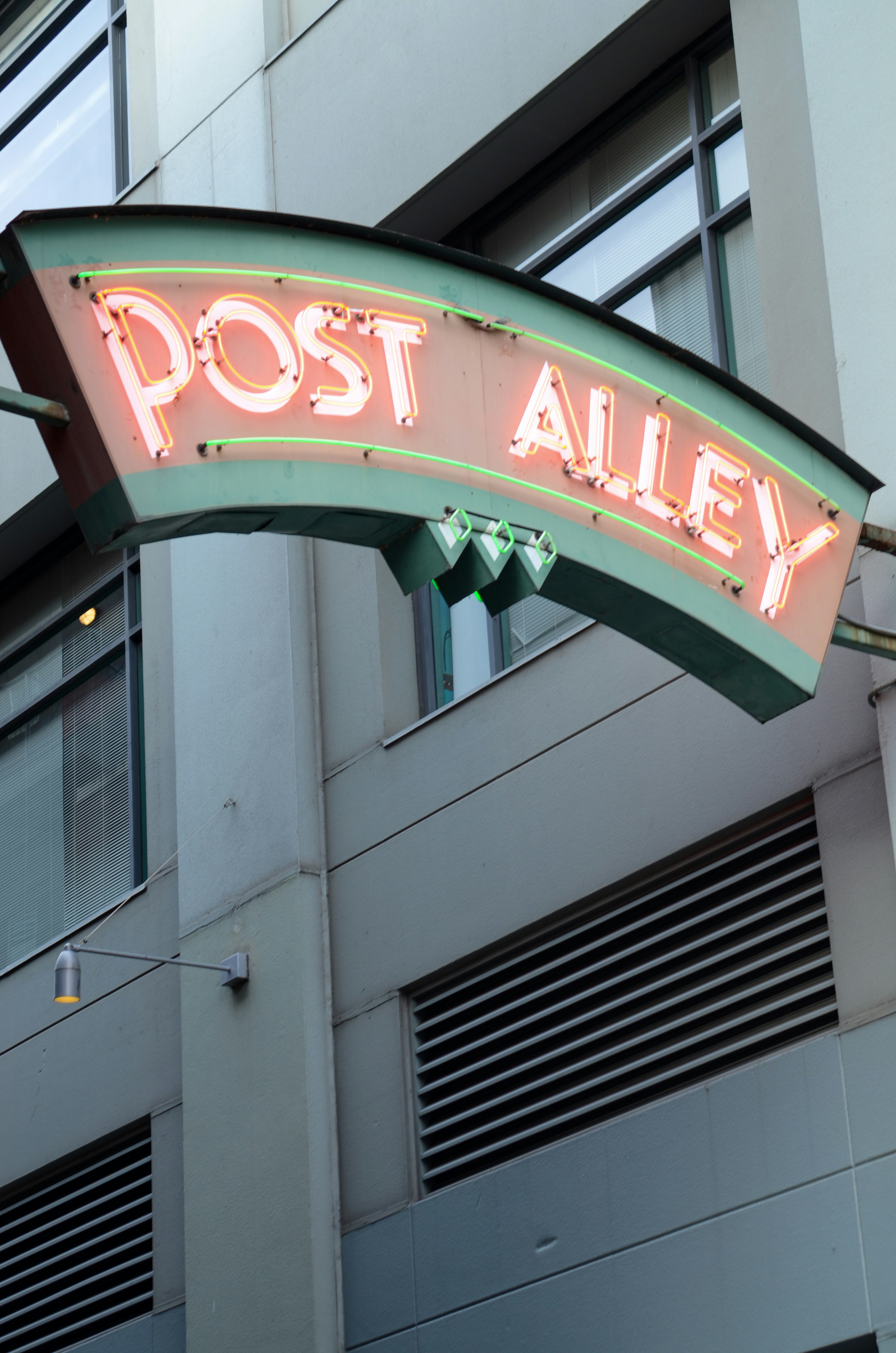 Neon Sign at a Modern Facade