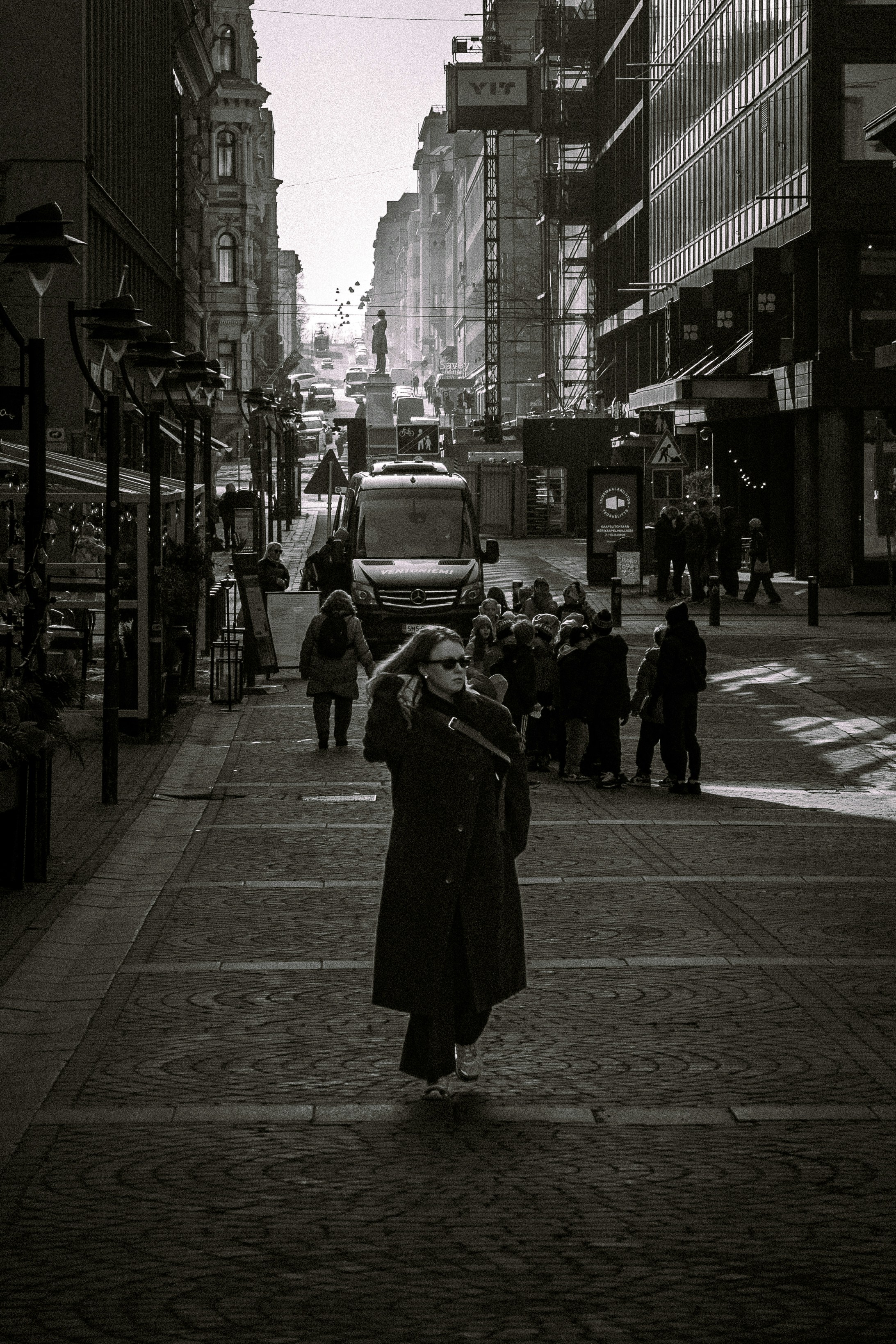 Solitary Figure at the Heart of the City Lanterns
