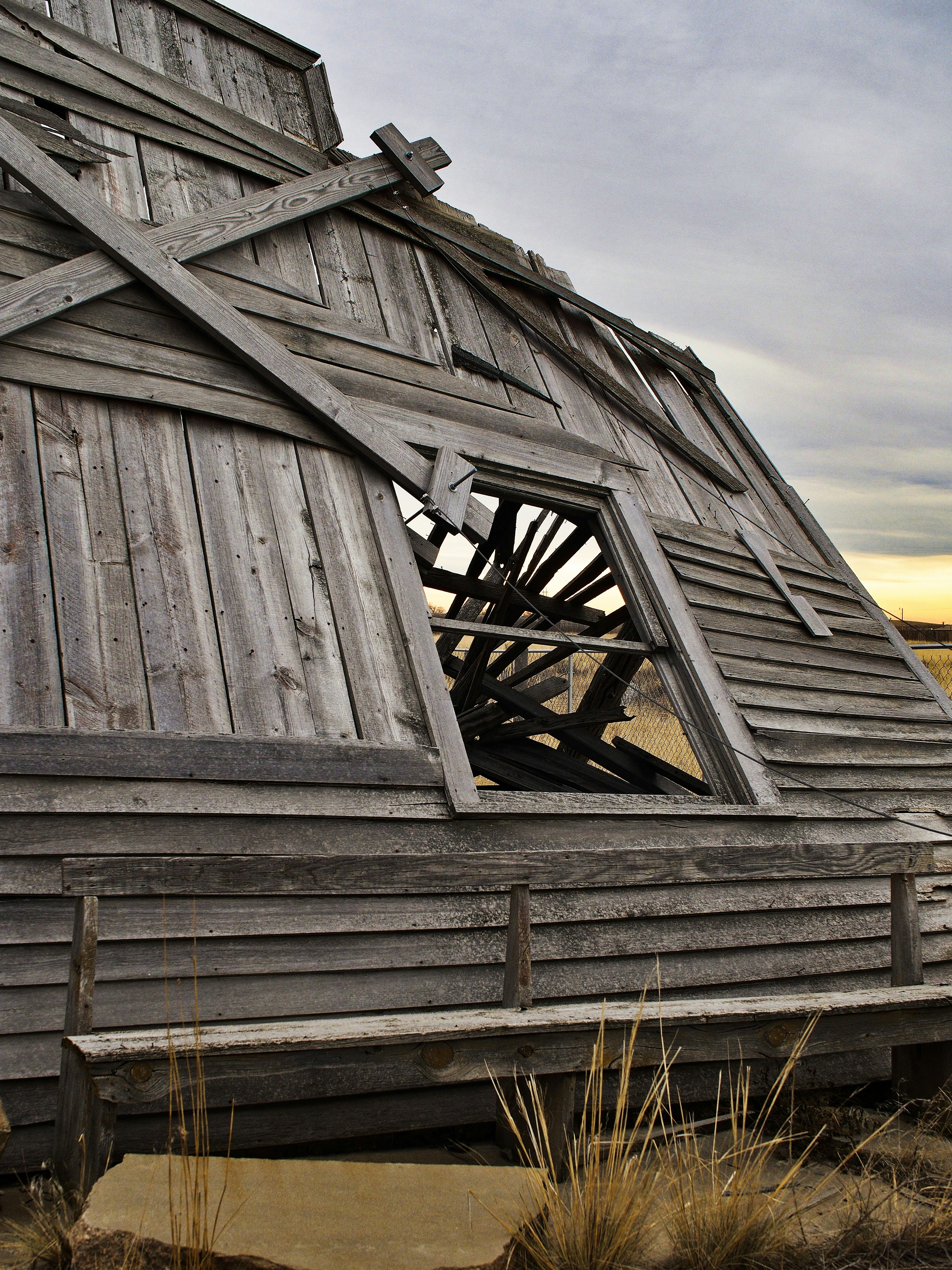 Weathered Barn at a Tilted Dawn